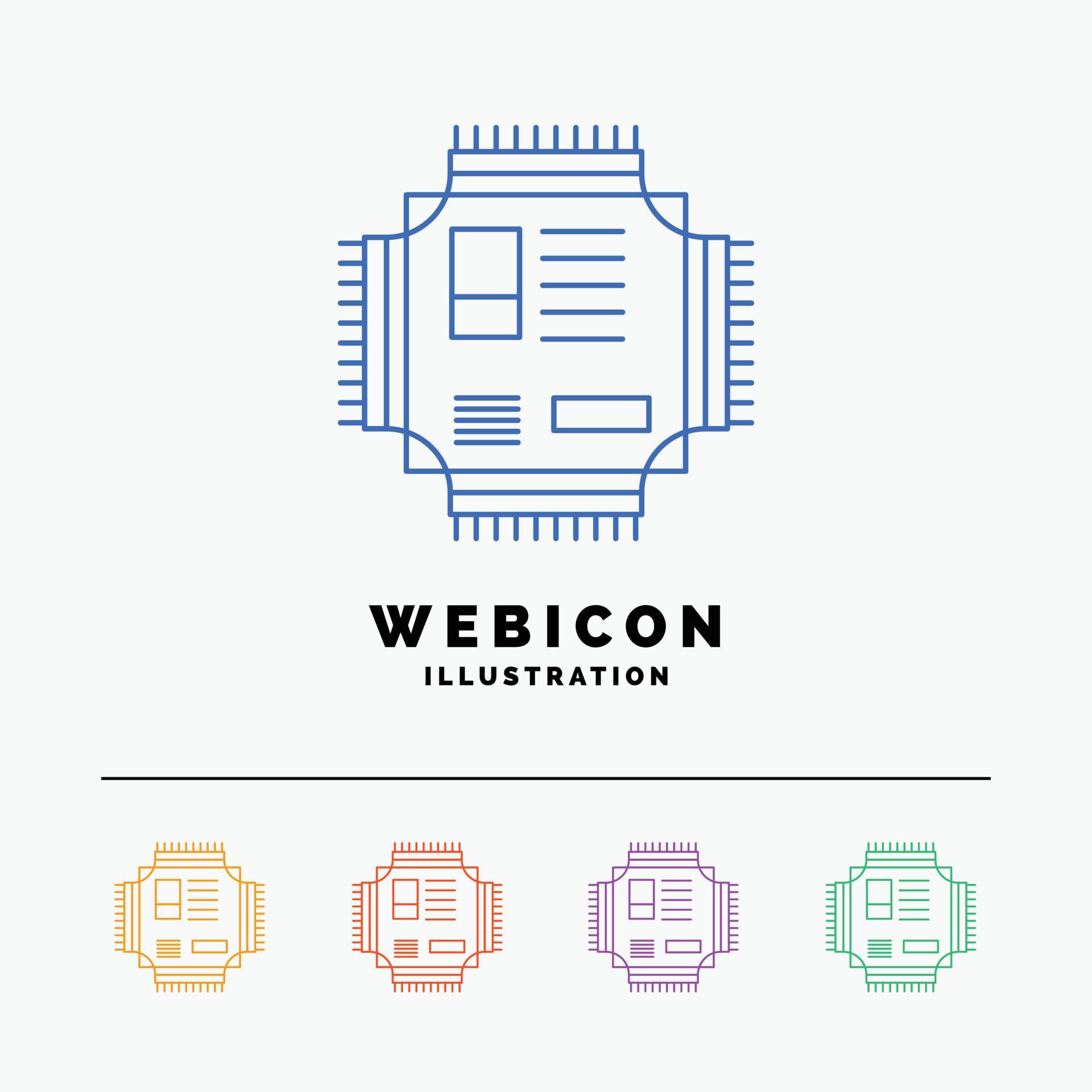 Chip. cpu. microchip. processor. technology 5 Color Line Web Icon ... Chip. cpu. microchip. processor. technology 5 Color Line Web Icon ...