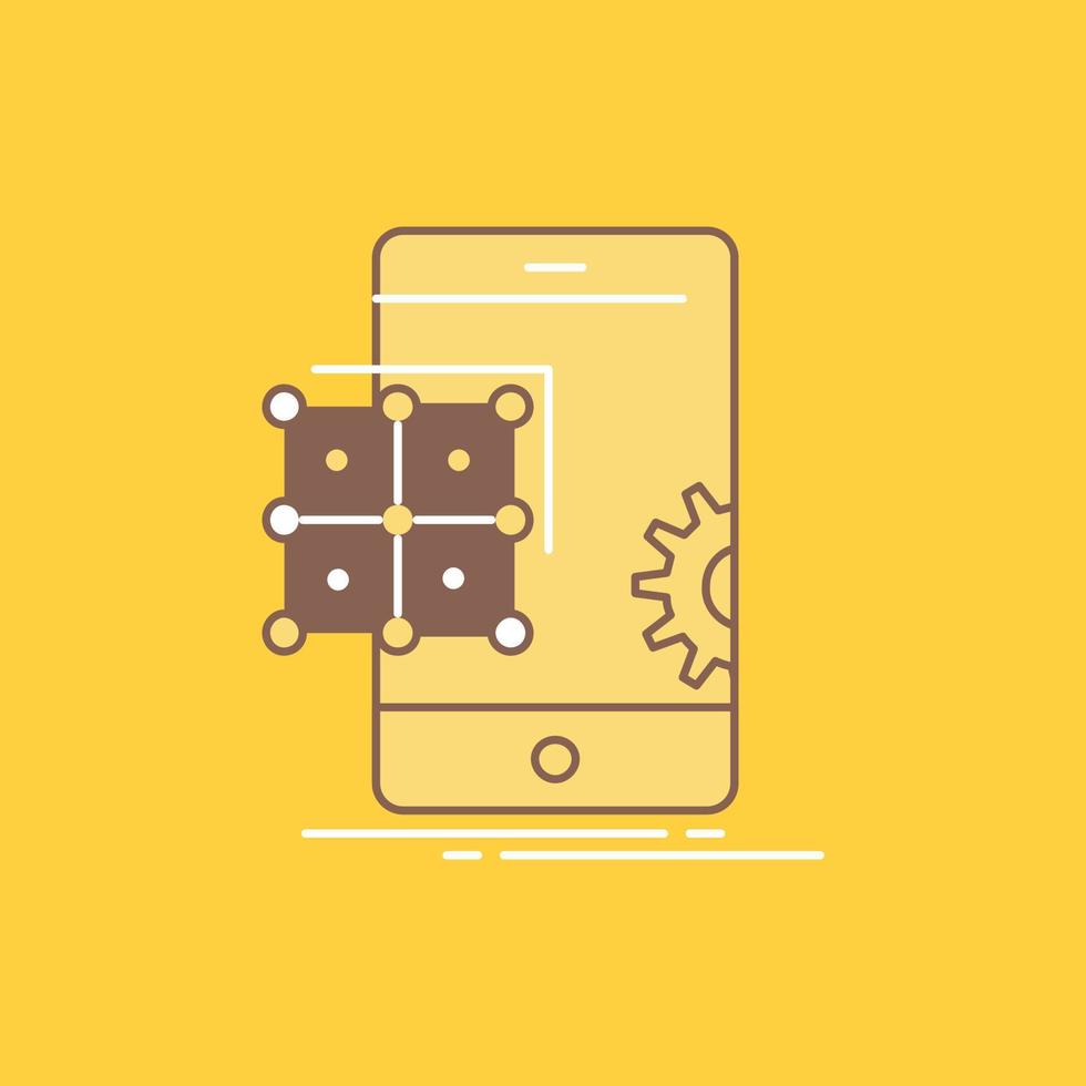 Api. Application. coding. Development. Mobile Flat Line Filled Icon ... Api. Application. coding. Development. Mobile Flat Line Filled Icon ...