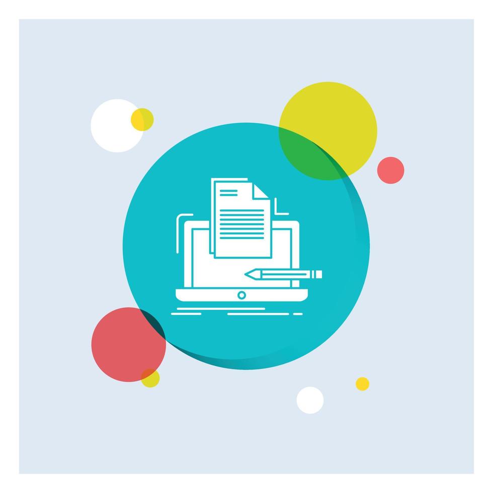 Coder Coding Computer List Paper White Glyph Icon Colorful Circle Background 13047741 Vector