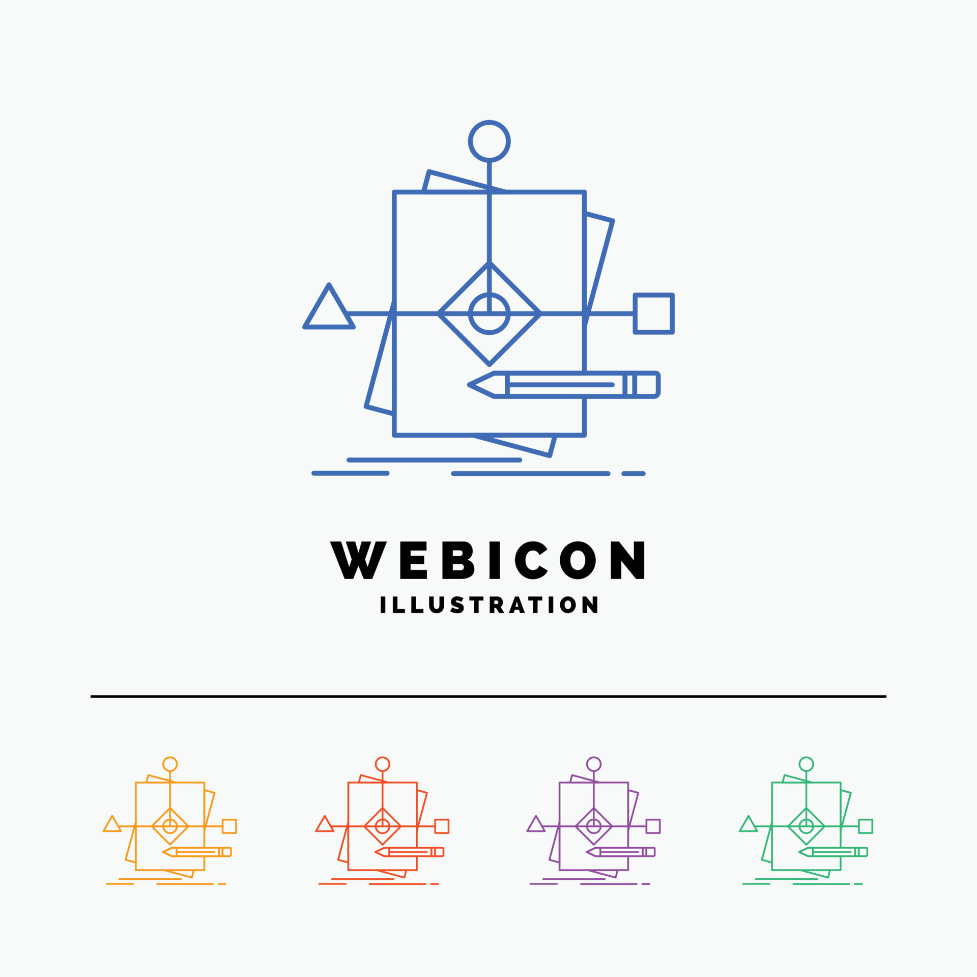 Algorithm Business Foretelling Pattern Plan 5 Color Line Web Icon