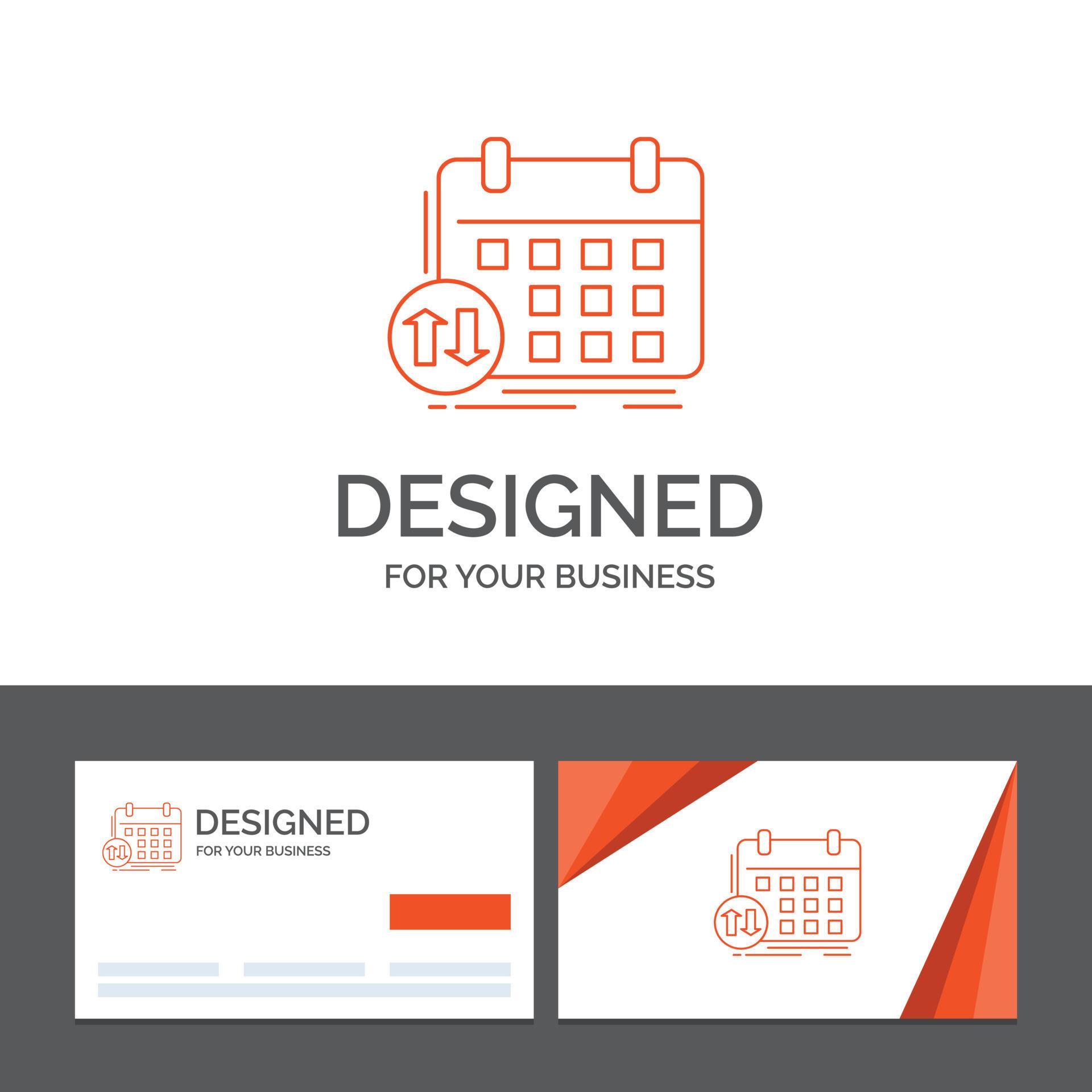 Business Logo Template For Schedule Classes Timetable Appointment Event Orange Visiting