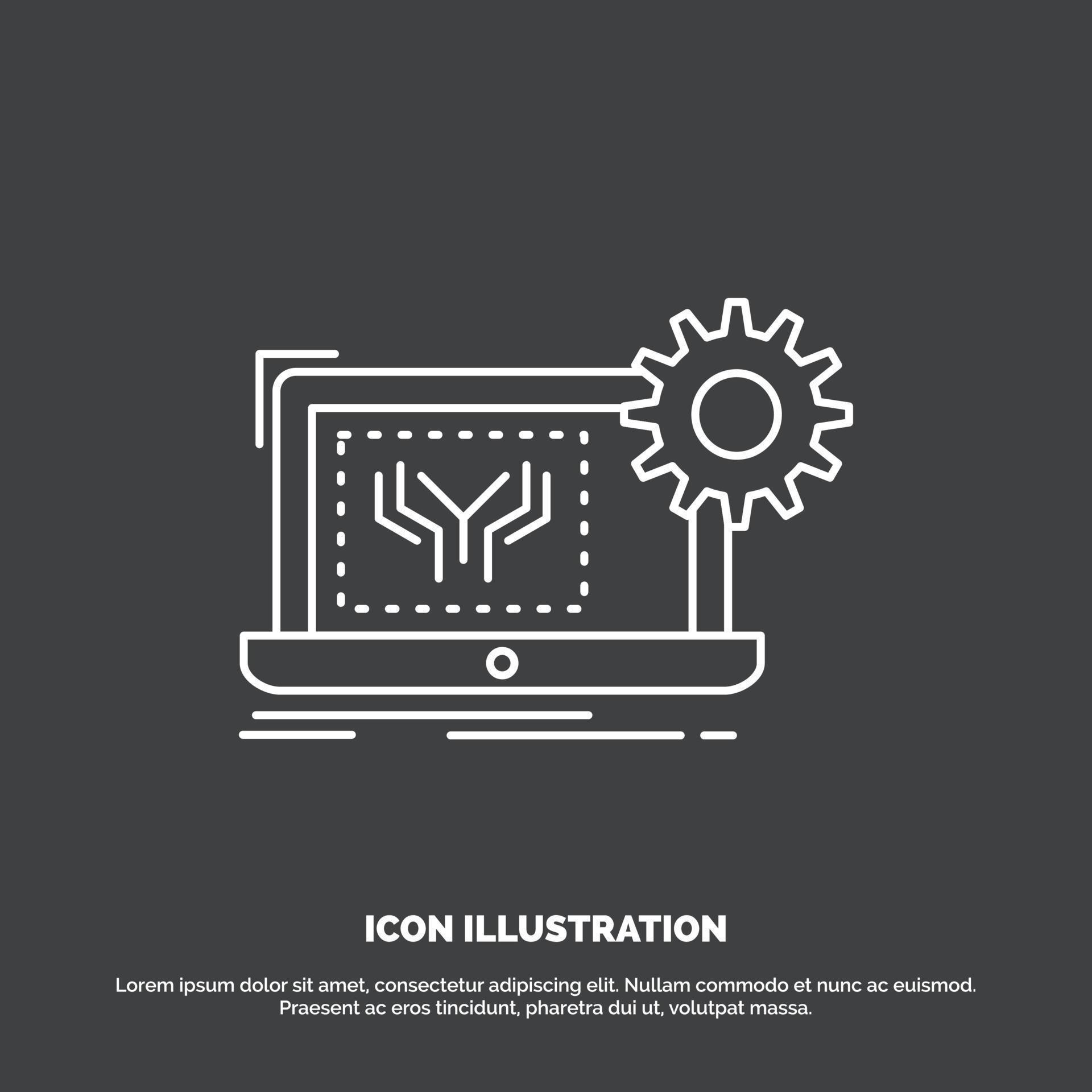 Blueprint Circuit Electronics Engineering Hardware Icon Line