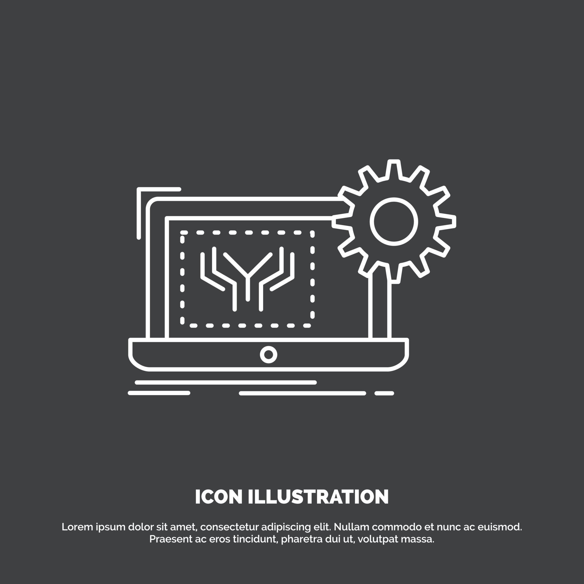 Blueprint Circuit Electronics Engineering Hardware Icon Line Vector Symbol For Ui And Ux