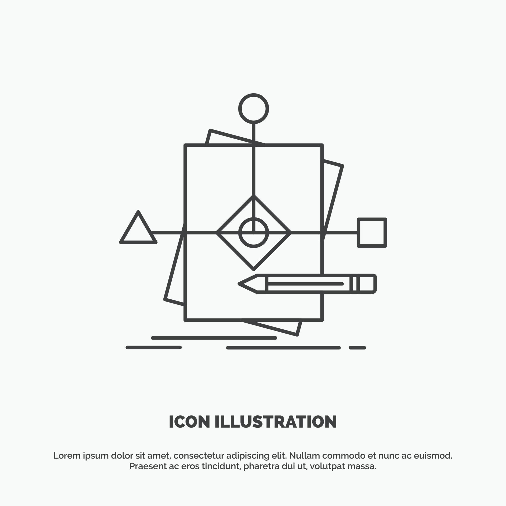 Algorithm. business. foretelling. pattern. plan Icon. Line vector gray ...