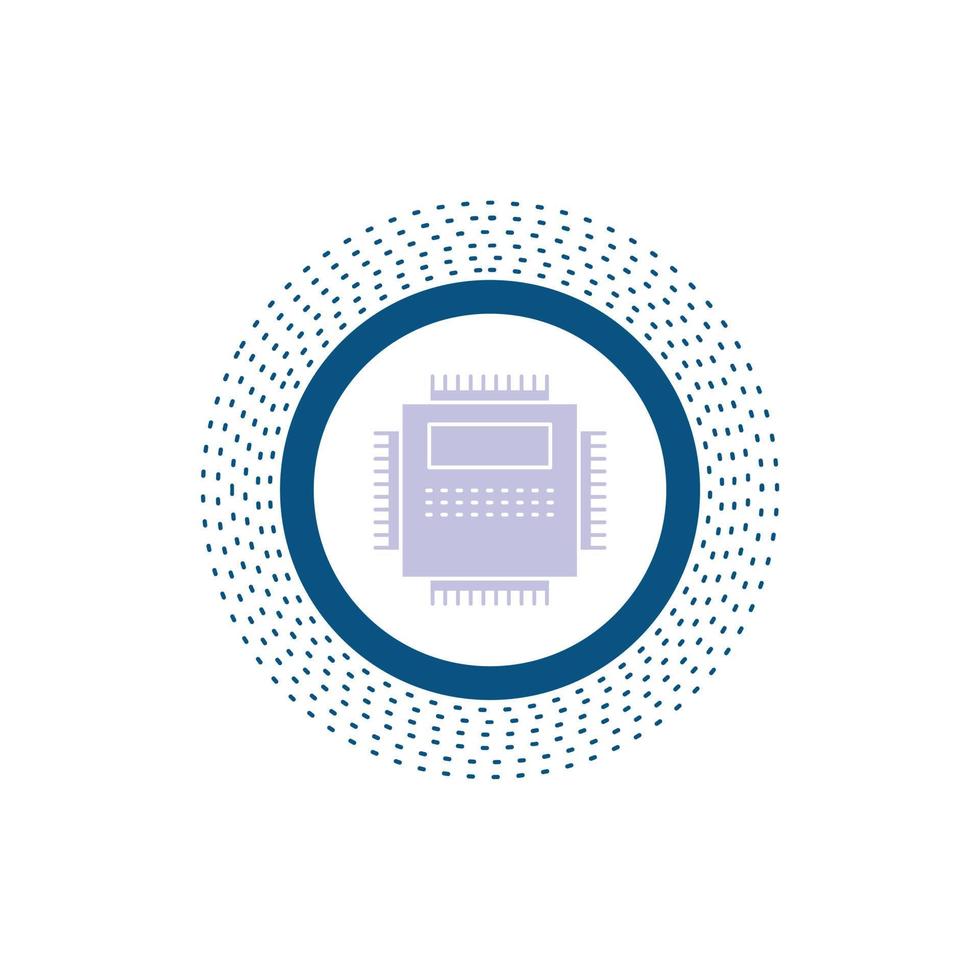 Processor. Hardware. Computer. PC. Technology Glyph Icon. Vector ...