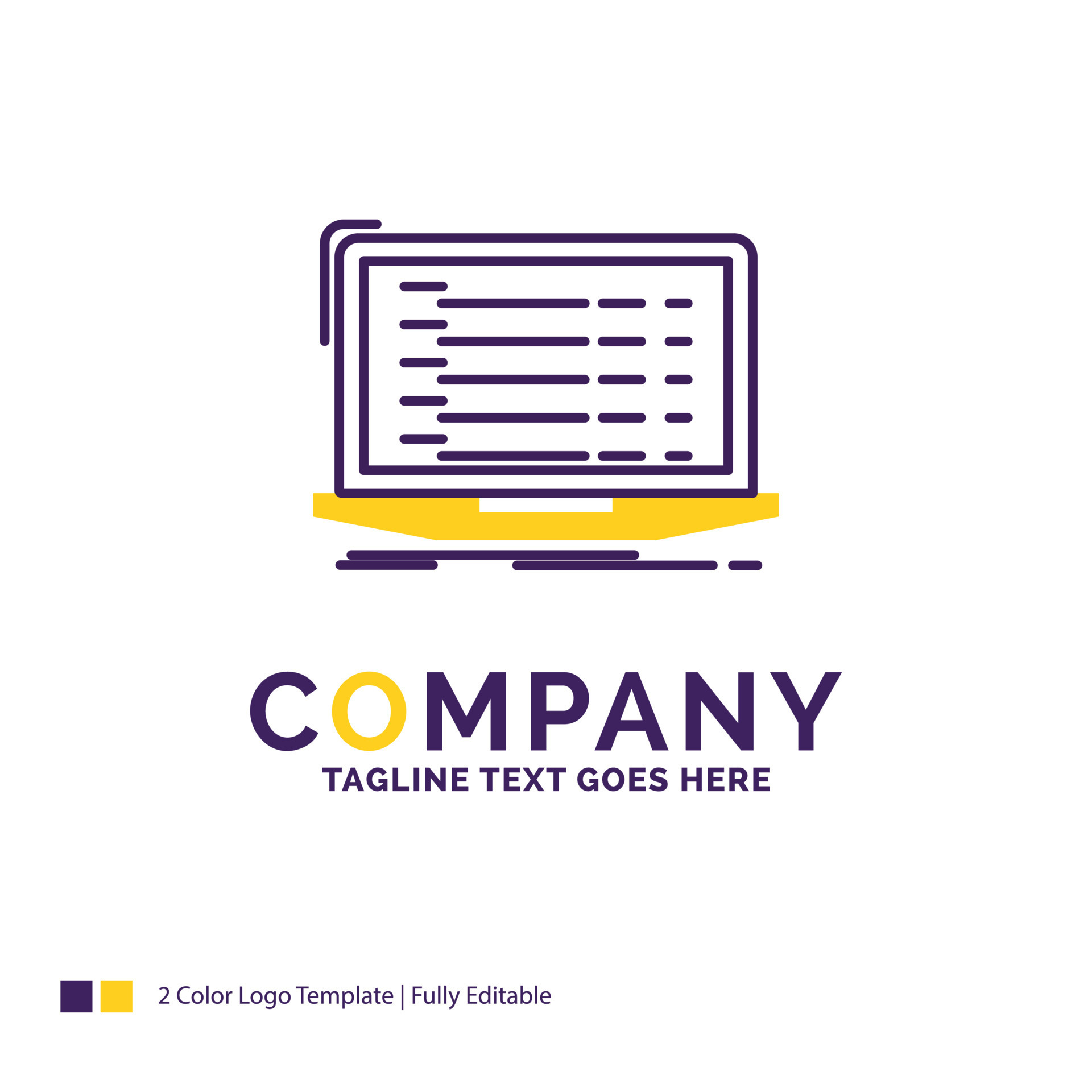 Company Name Logo Design For Api App Coding Developer Laptop Purple And Yellow Brand Name