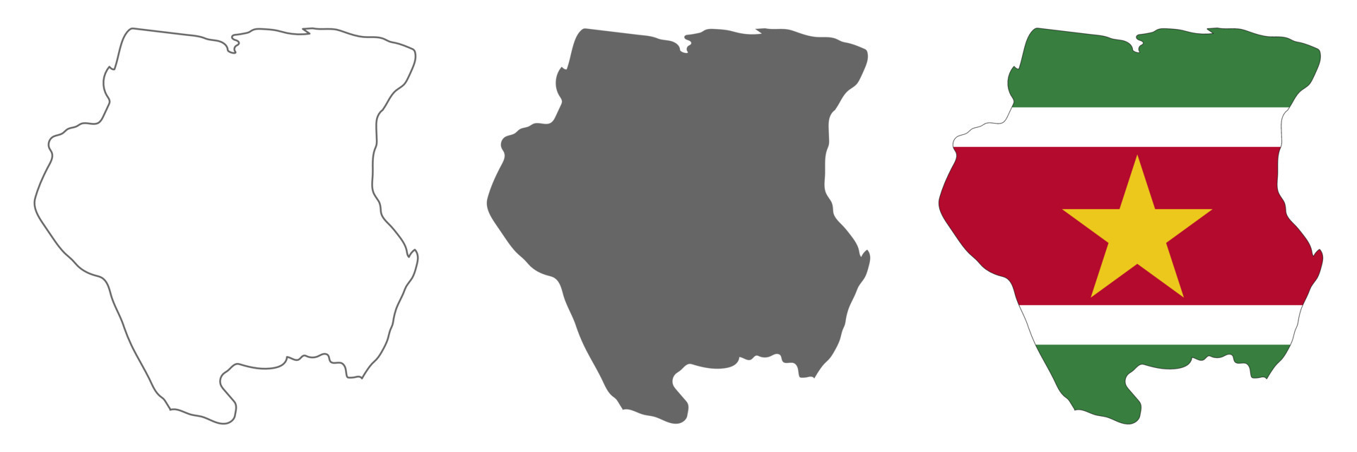 Highly detailed suriname map with borders isolated on background ...