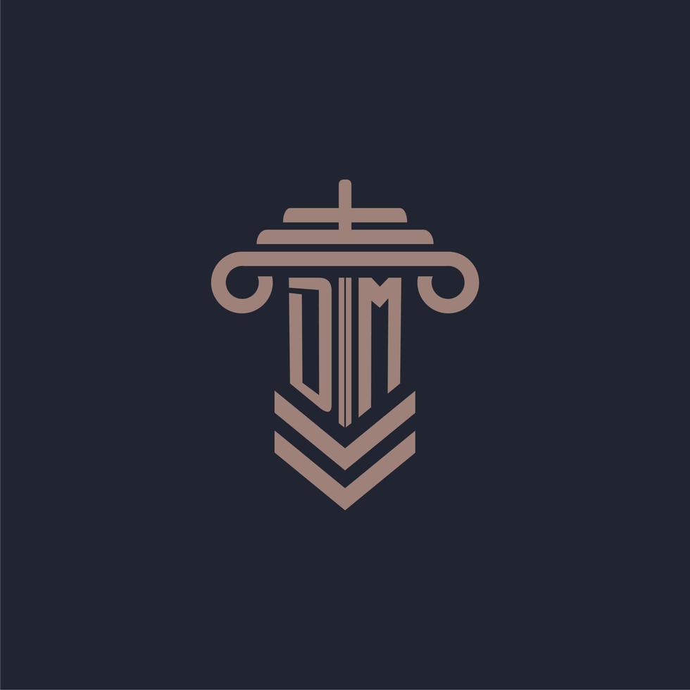 logotipo de monograma inicial dm con diseño de pilar para imagen ... logotipo de monograma inicial dm con diseño de pilar para imagen ...