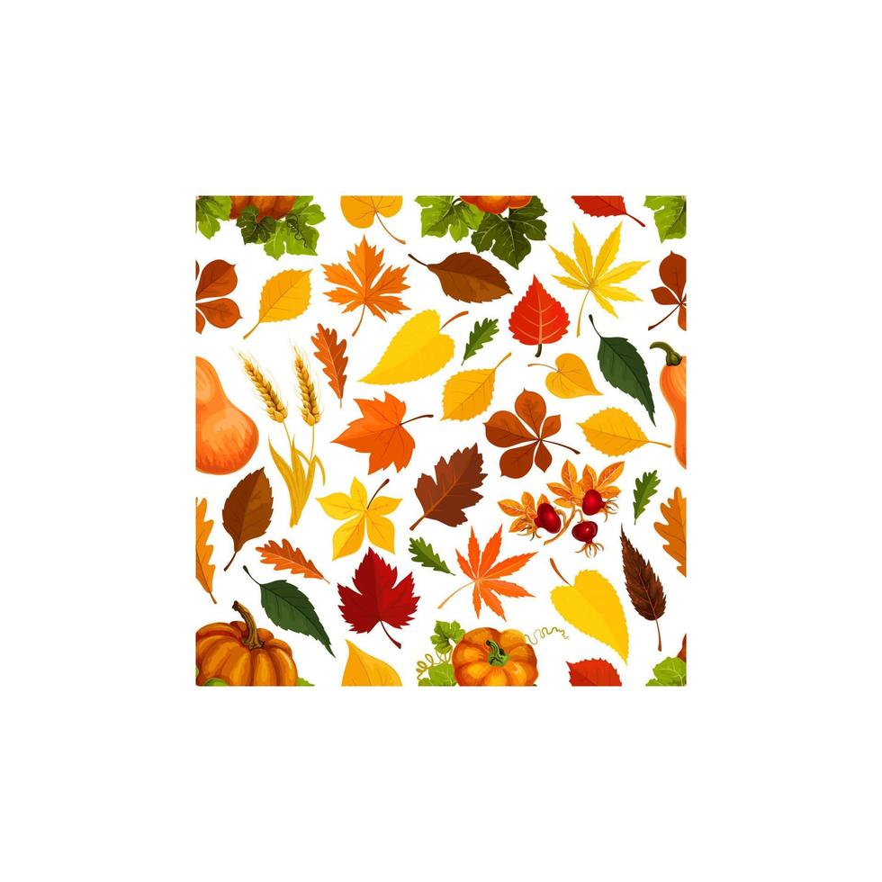 Autumn Leaves Vector Seamless Pattern 13054463 Vector Art At Vecteezy