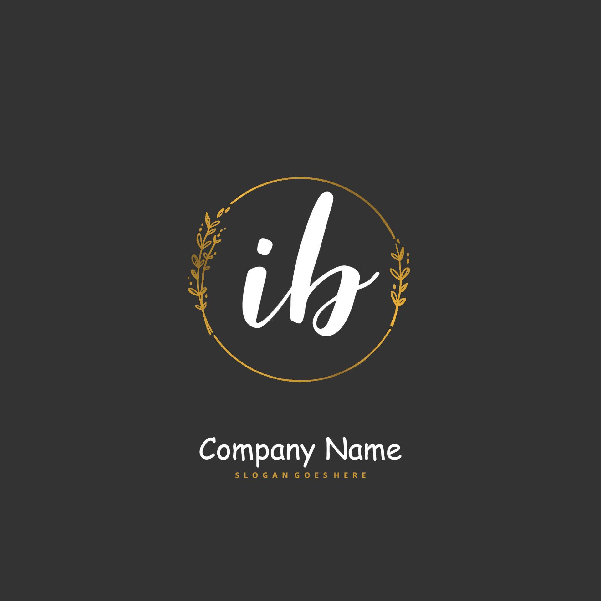 IB Initial handwriting and signature logo design with circle. Beautiful ... IB Initial handwriting and signature logo design with circle. Beautiful ...
