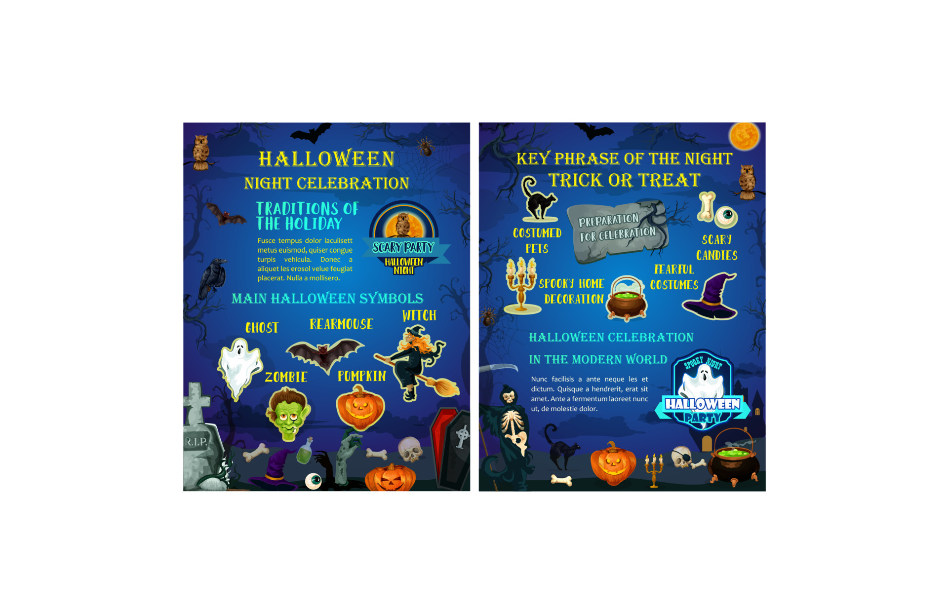 Halloween Holiday Celebration Traditions Poster 13059444 Vector Art At
