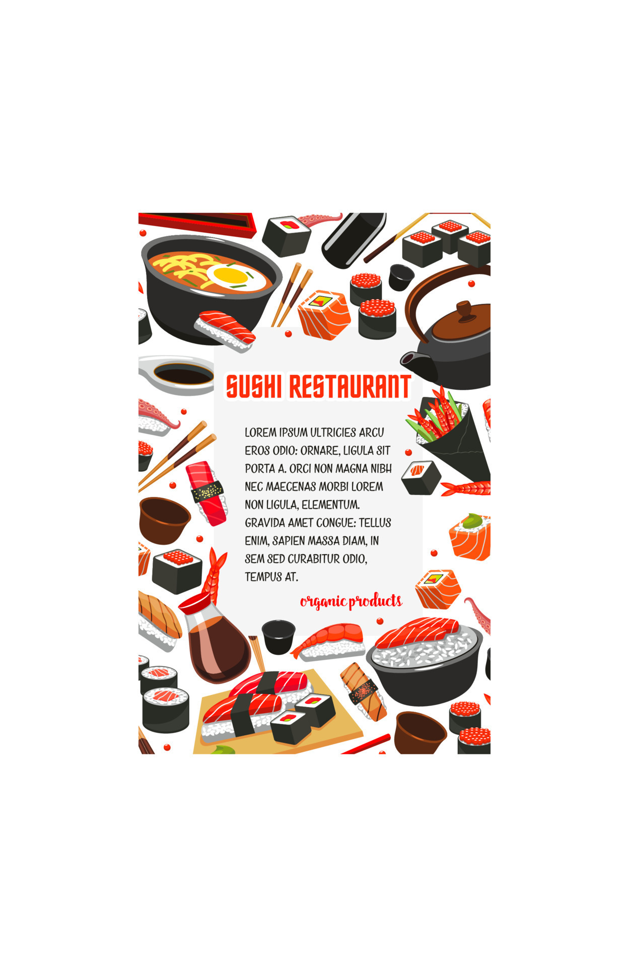Vector sushi restaurant Japanese food poster 13062825 Vector Art at ...