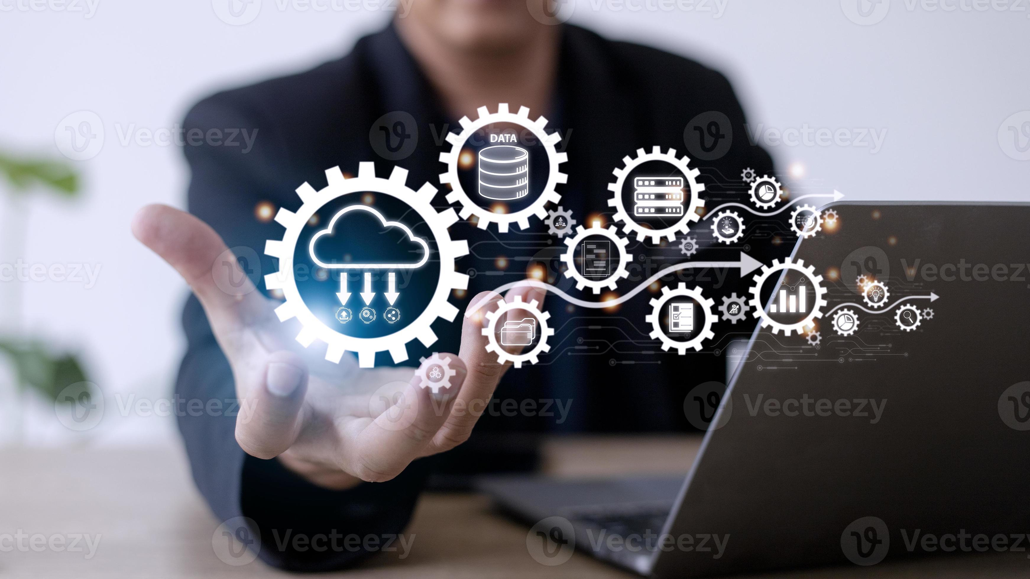 Cloud computing diagram. Cloud technology. Data storage. Networking and ...