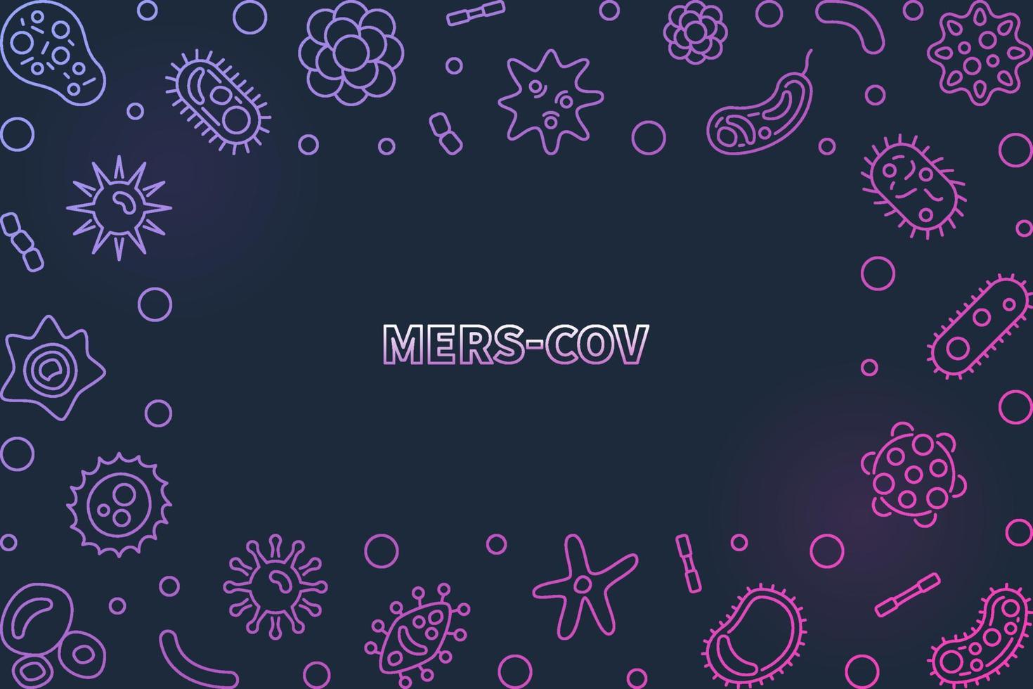 Virus MERS-CoV vector concept colored linear frame 13066253 Vector Art ...