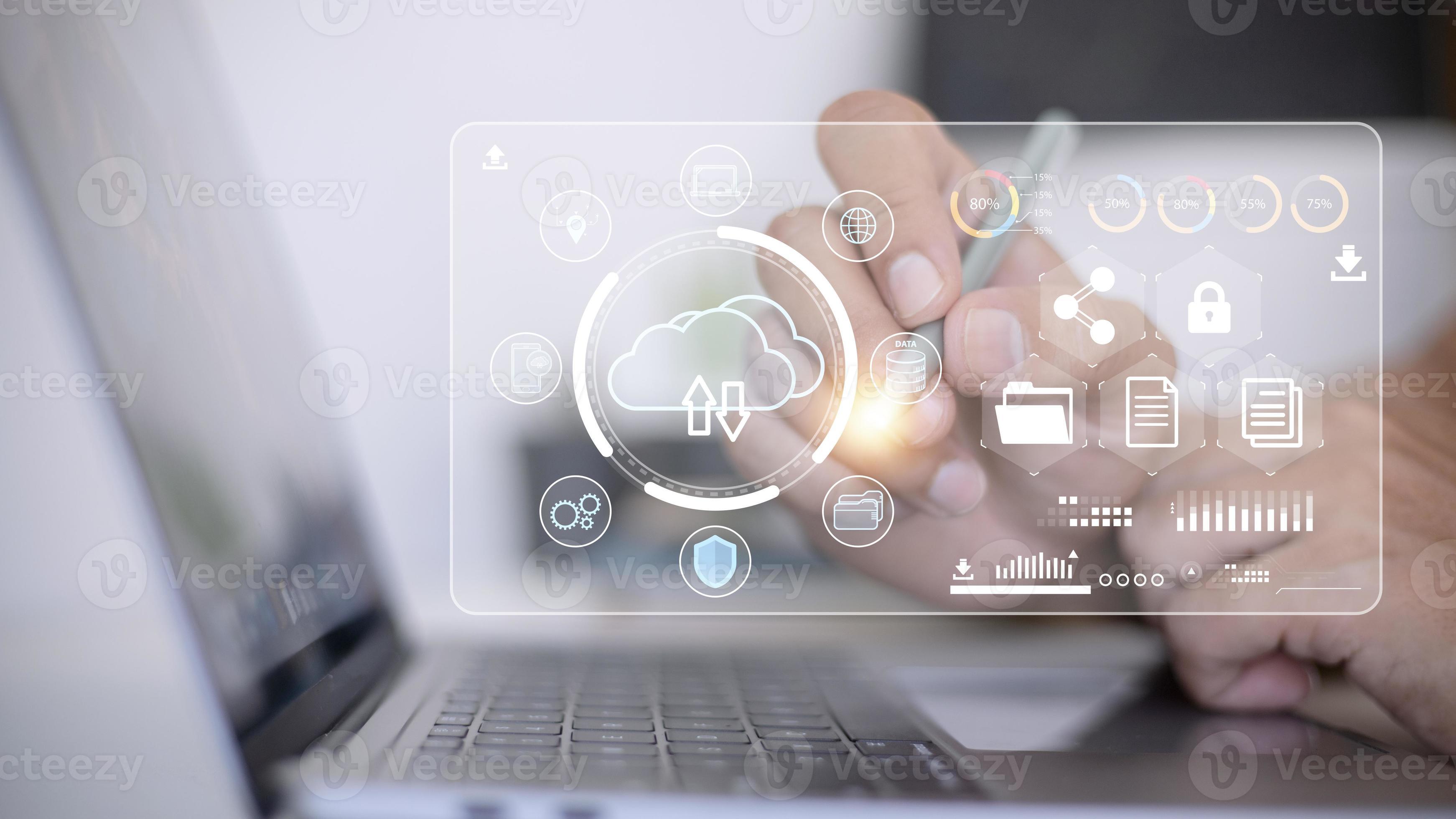 Cloud Computing Diagram Network Data Storage Technology Service