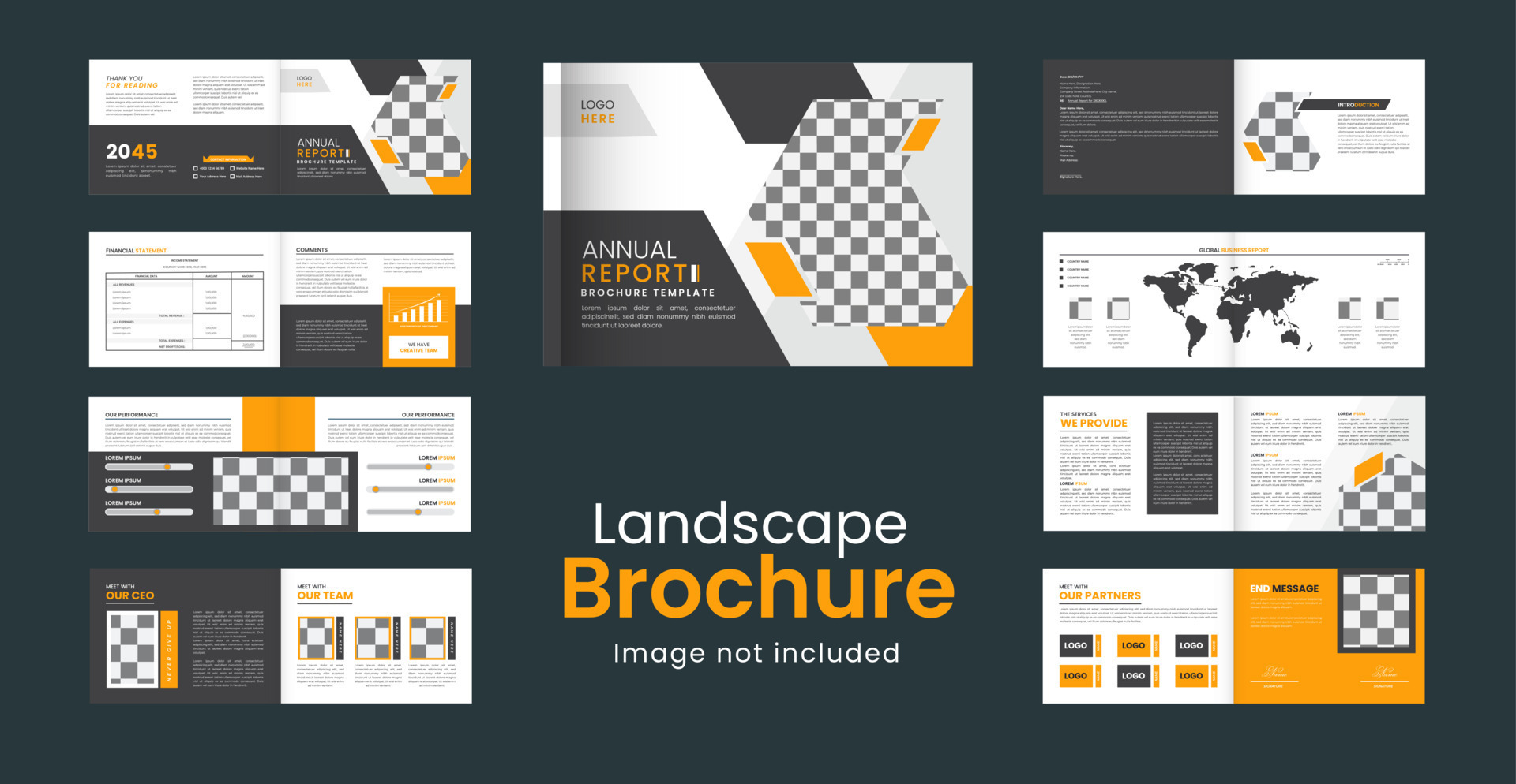 Print Modern 16 page landscape creative annual report brochure template ... Print Modern 16 page landscape creative annual report brochure template ...