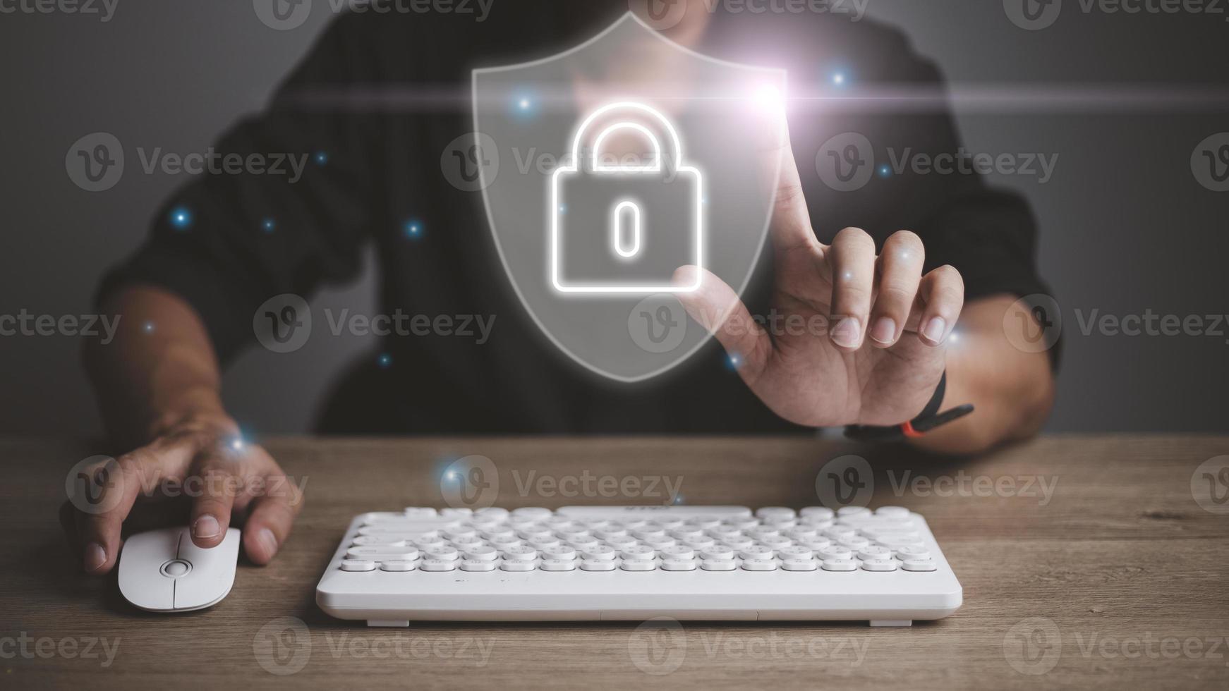 Protection network security computer and safe your data concept. Digital crime by an anonymous ...