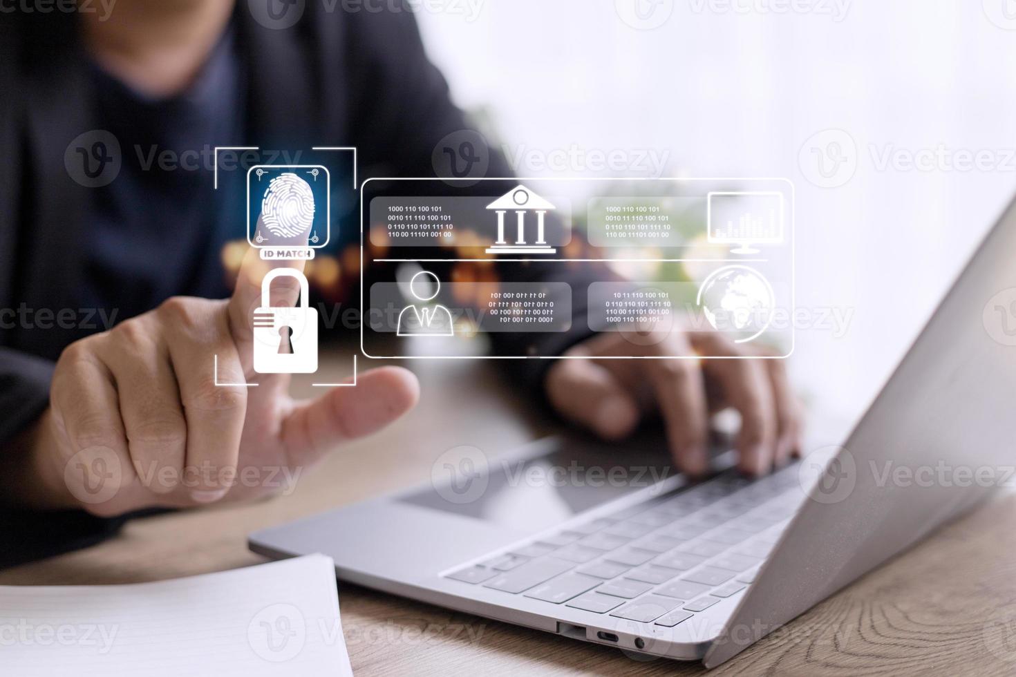 Concept Of Cyber Security Digital Technology Business People Use