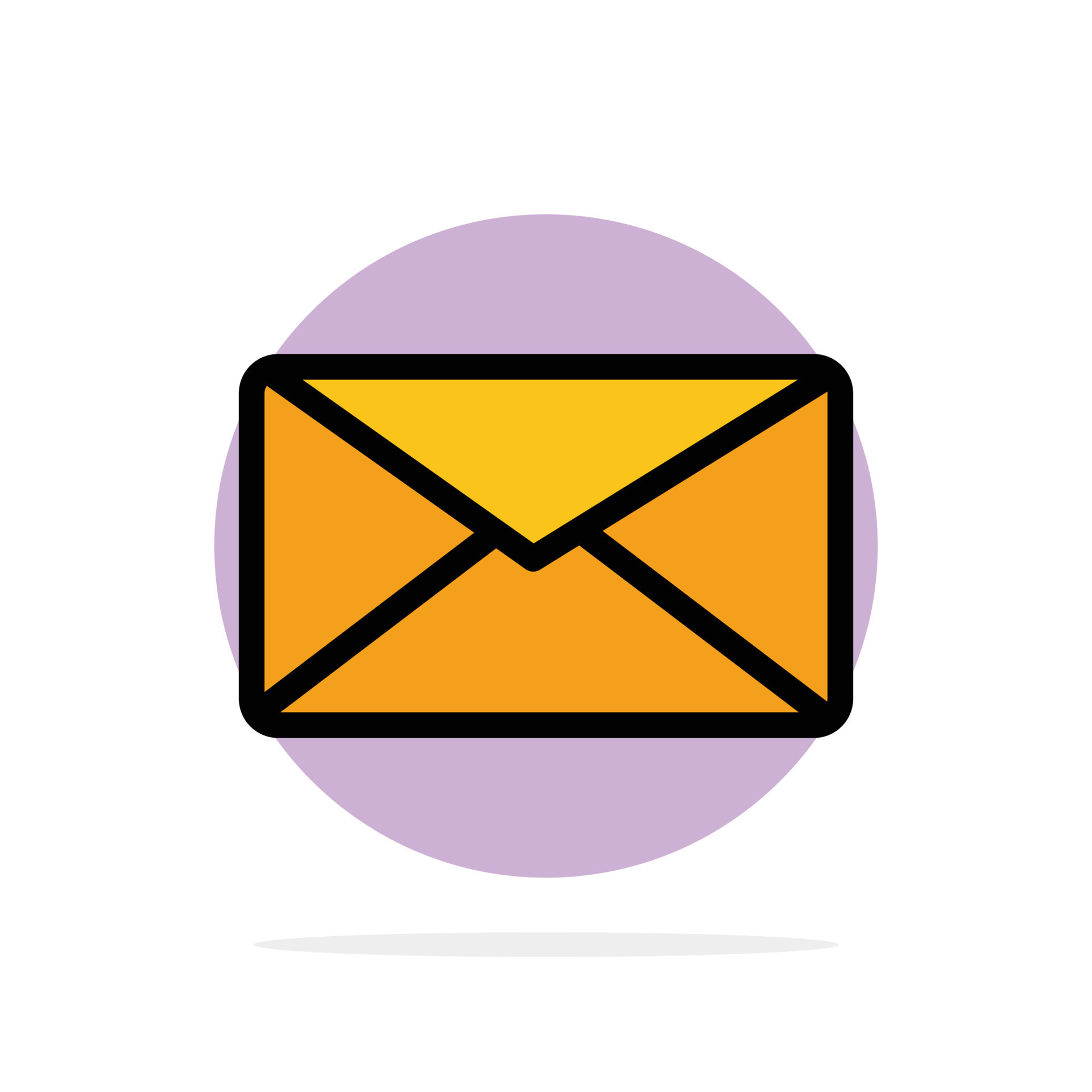 Mail Email User Interface Abstract Circle Background Flat Color Icon