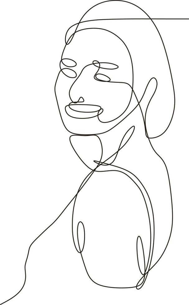 Continuous Line Illustration Design Girl Posing 13075078 Vector Art At