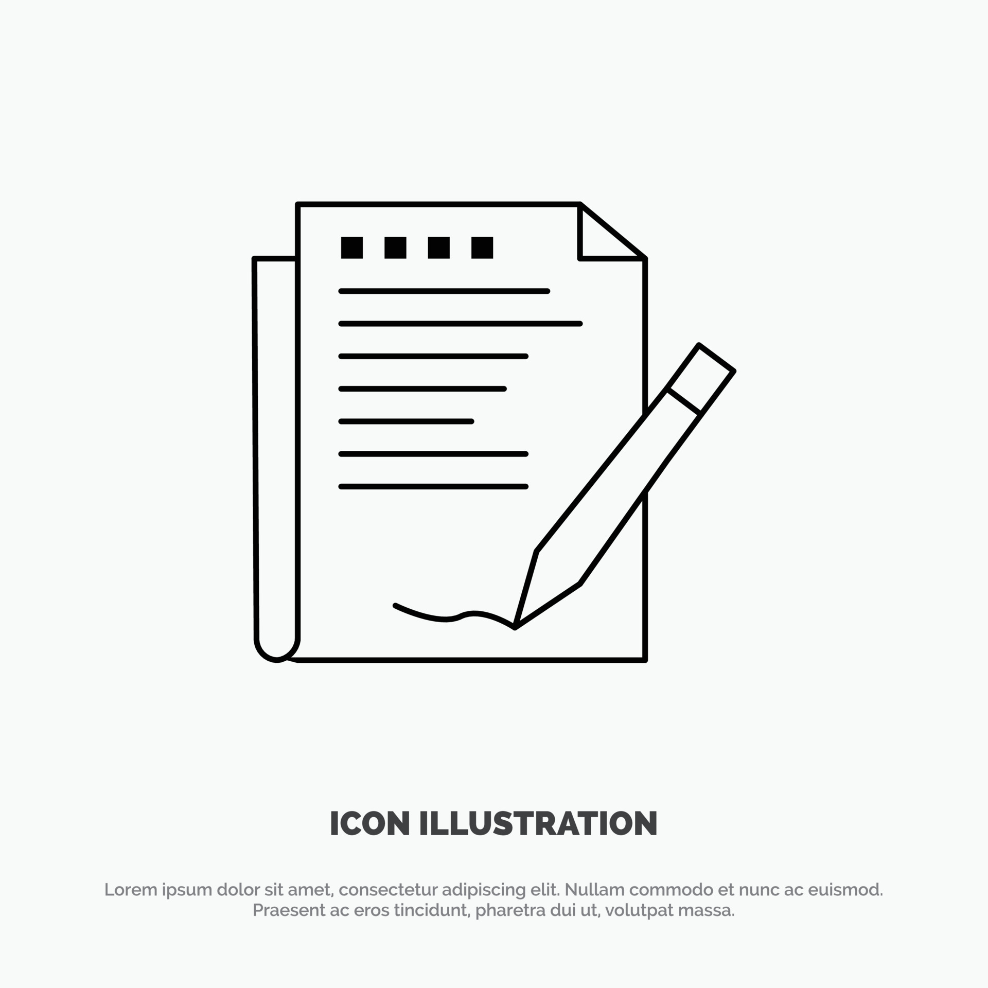 Agreement Report Form Layout Paper Line Icon Vector 13075164 Vector Art