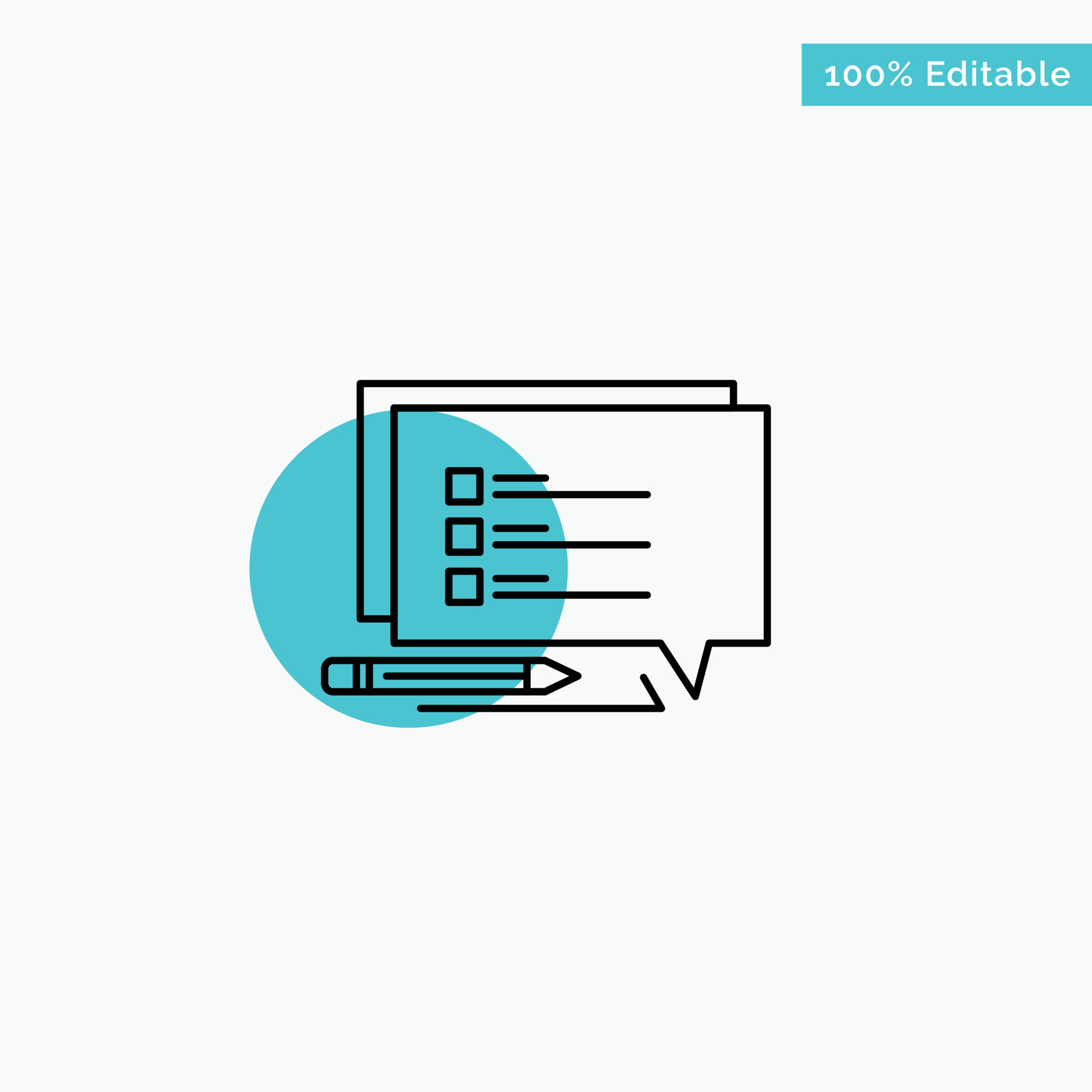 Chat Sms Message Write turquoise highlight circle point Vector icon ... Chat Sms Message Write turquoise highlight circle point Vector icon ...