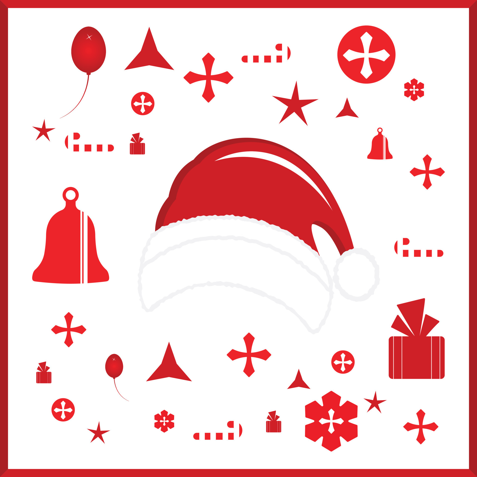 Christmas and new year background icons set. 13075673 Vector Art at ...