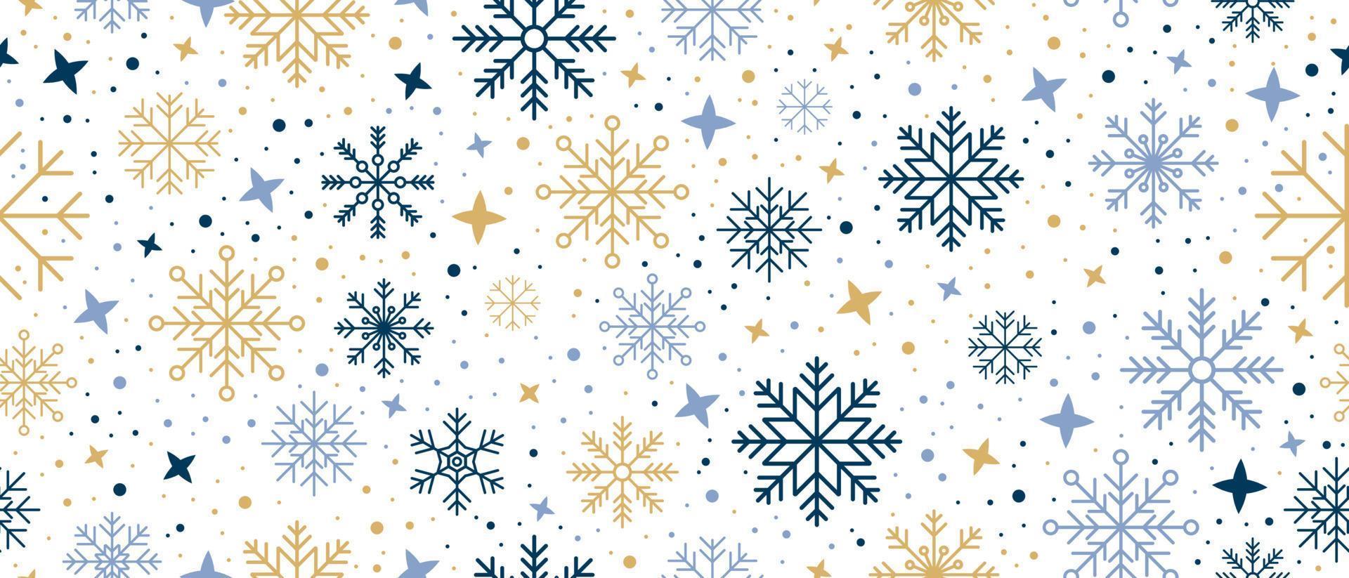Abstract snowflake seamless border. Snowflakes seamless pattern ...