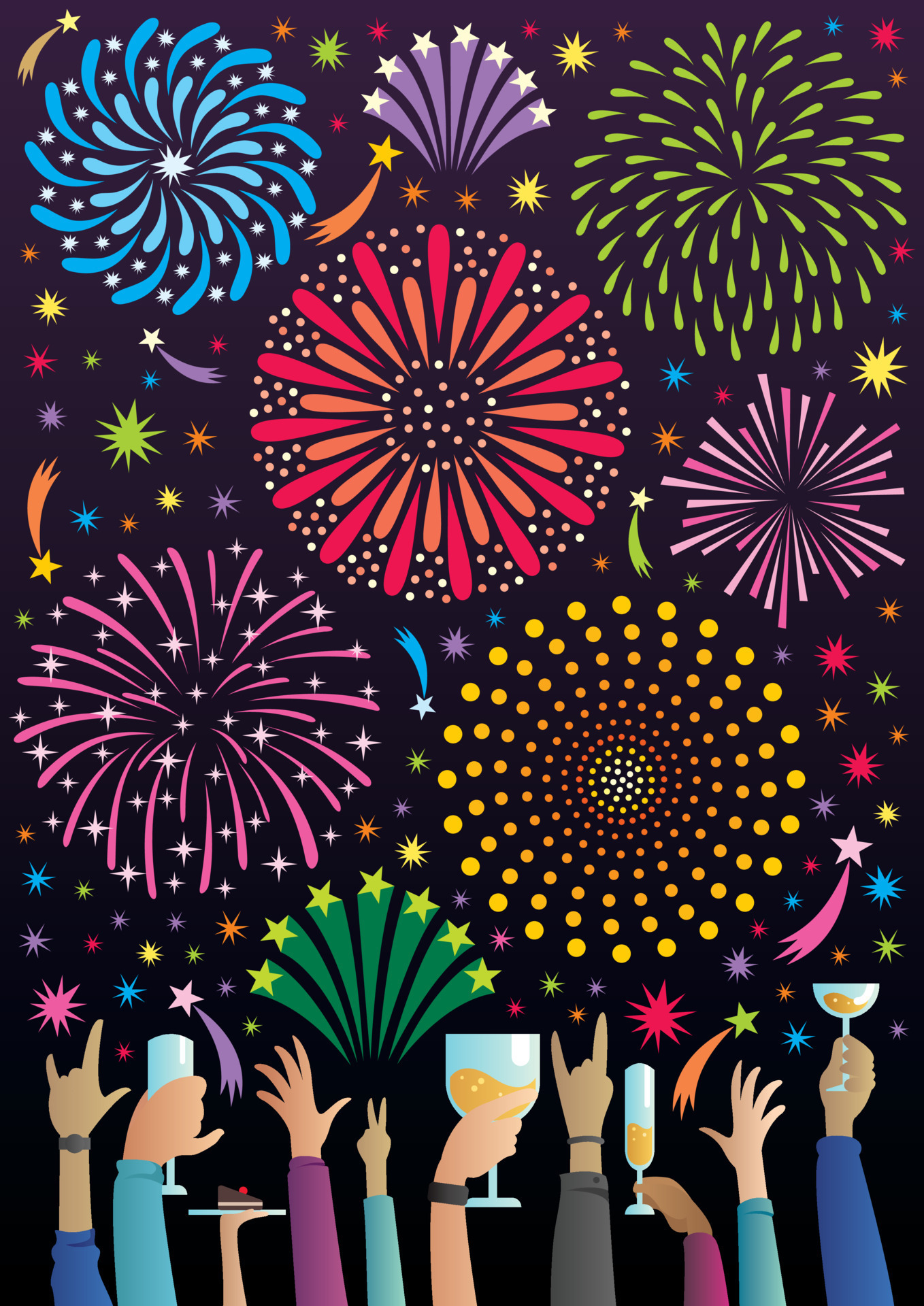 Celebration with Fireworks 13076853 Vector Art at Vecteezy Celebration with Fireworks 13076853 Vector Art at Vecteezy