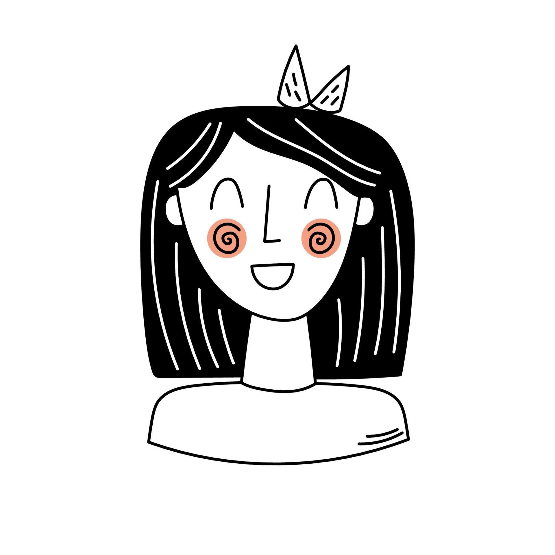 Portrait Of A Cute Smiling Girl 13077213 Vector Art At Vecteezy
