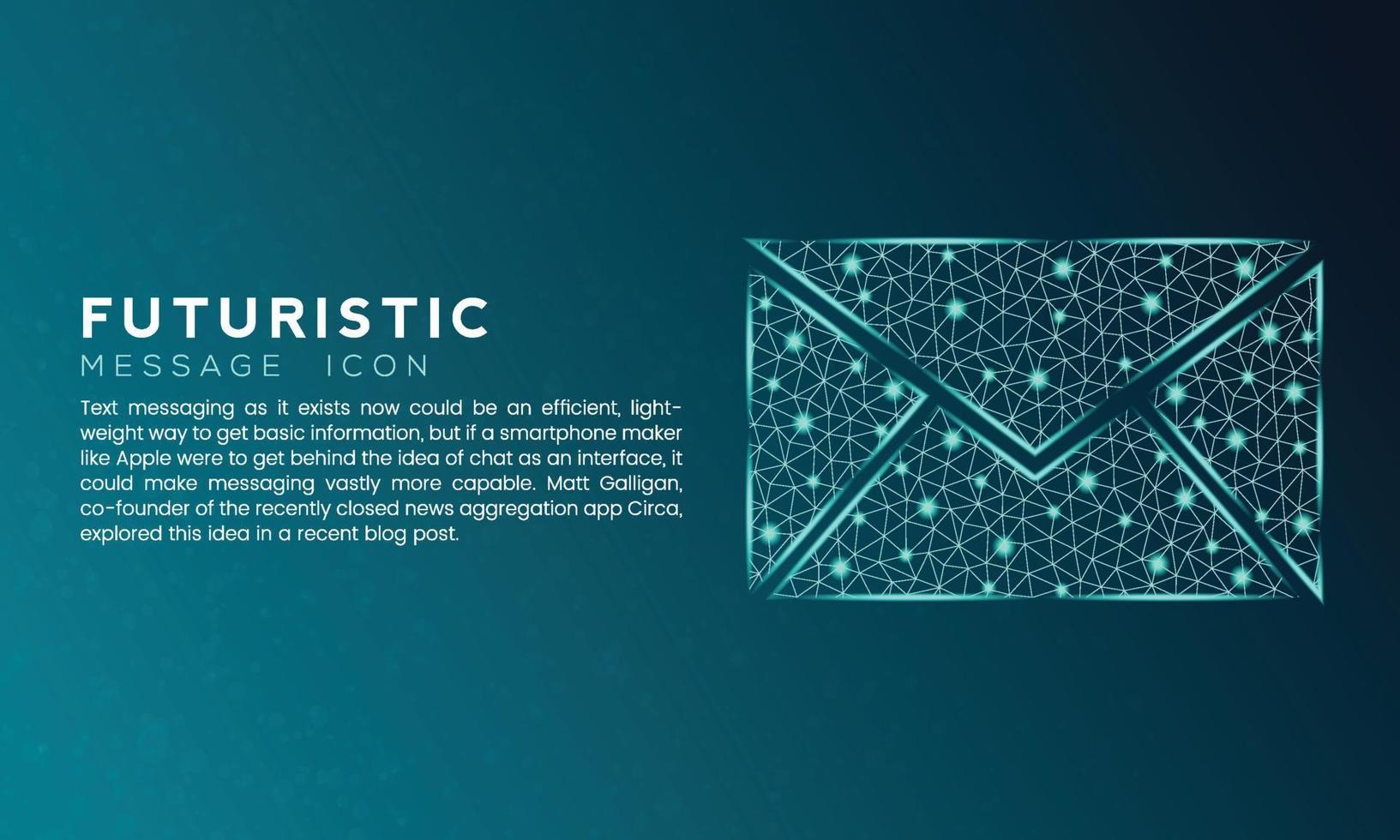 Blue futuristic message icon concept with polygon node connected dots and neon effect 13077657 ...