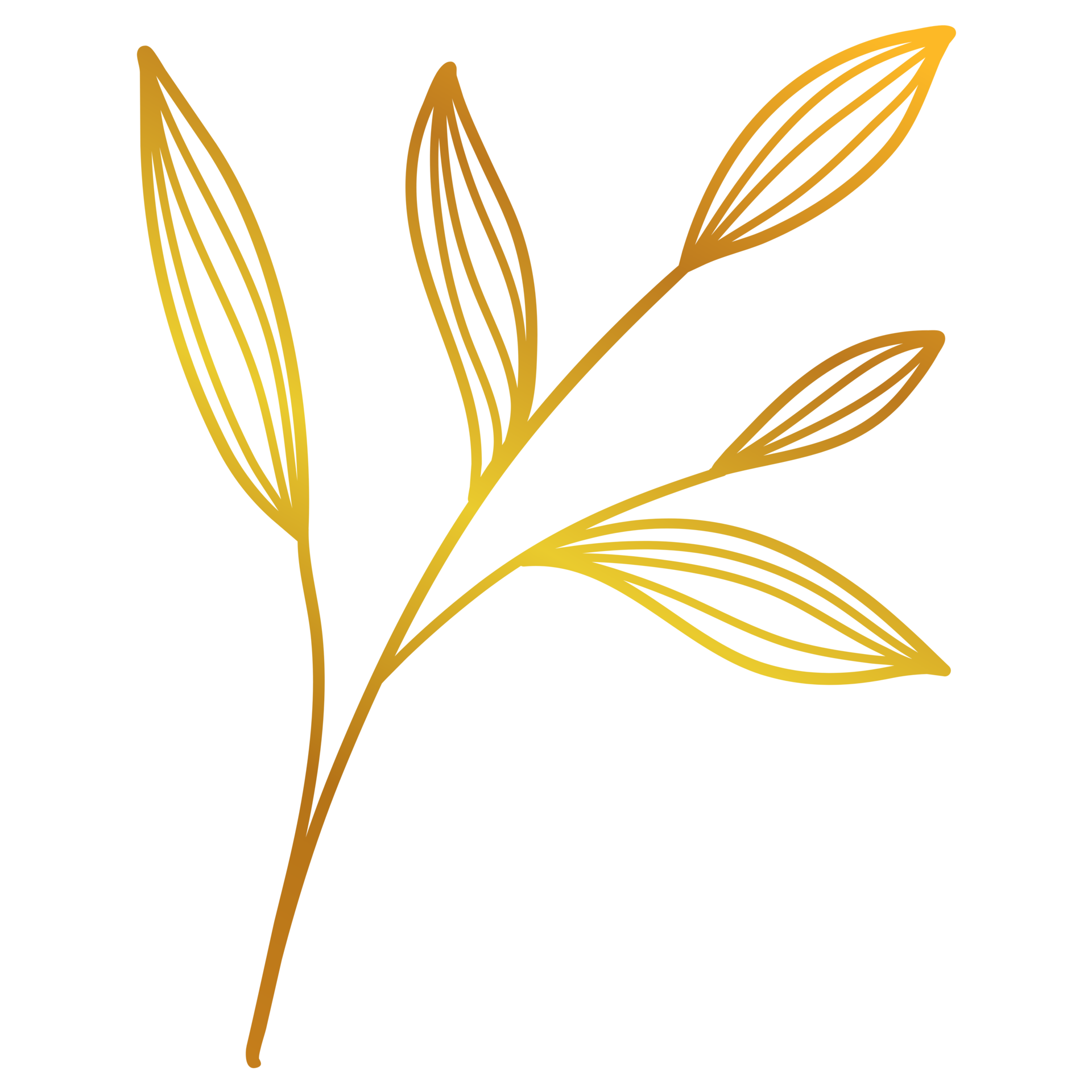 Arte De Linha De Folhas Douradas 13077780 Png