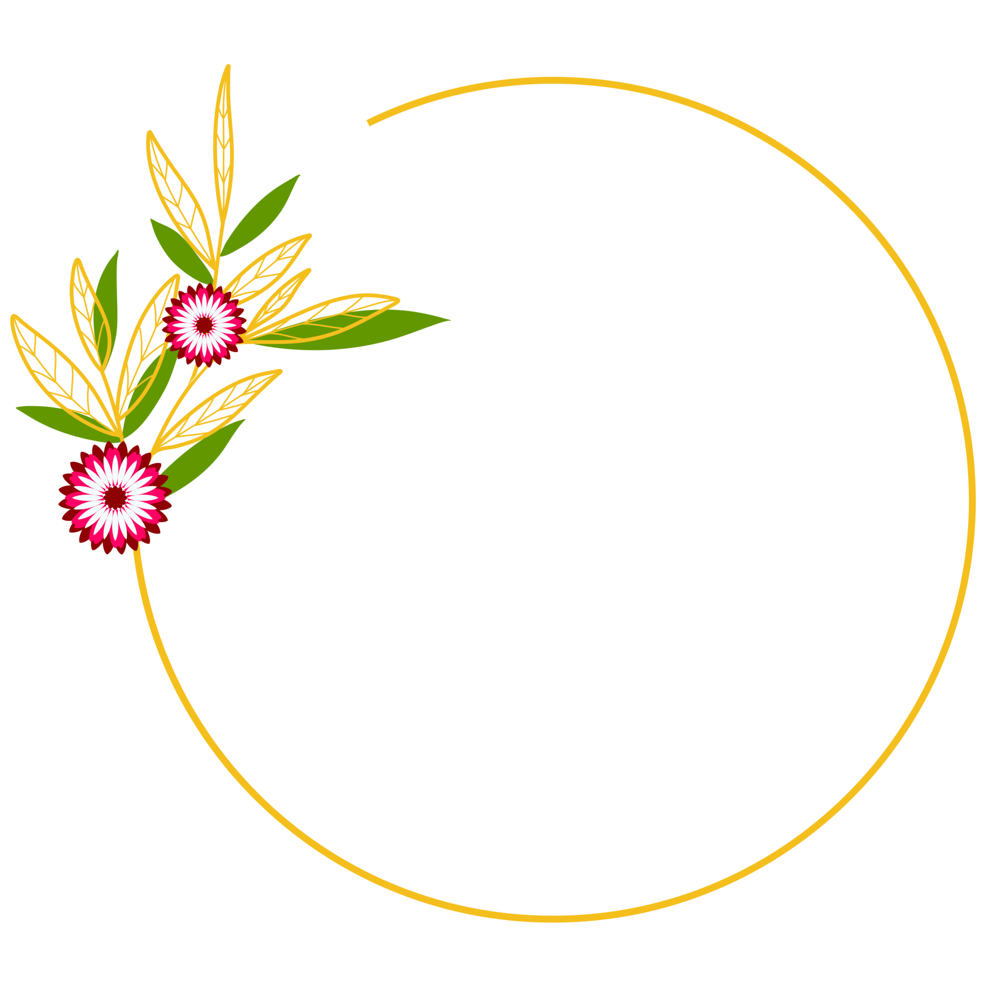 Gold Leaves Circle Frame with Pink Flower 13077851 PNG Gold Leaves Circle Frame with Pink Flower 13077851 PNG