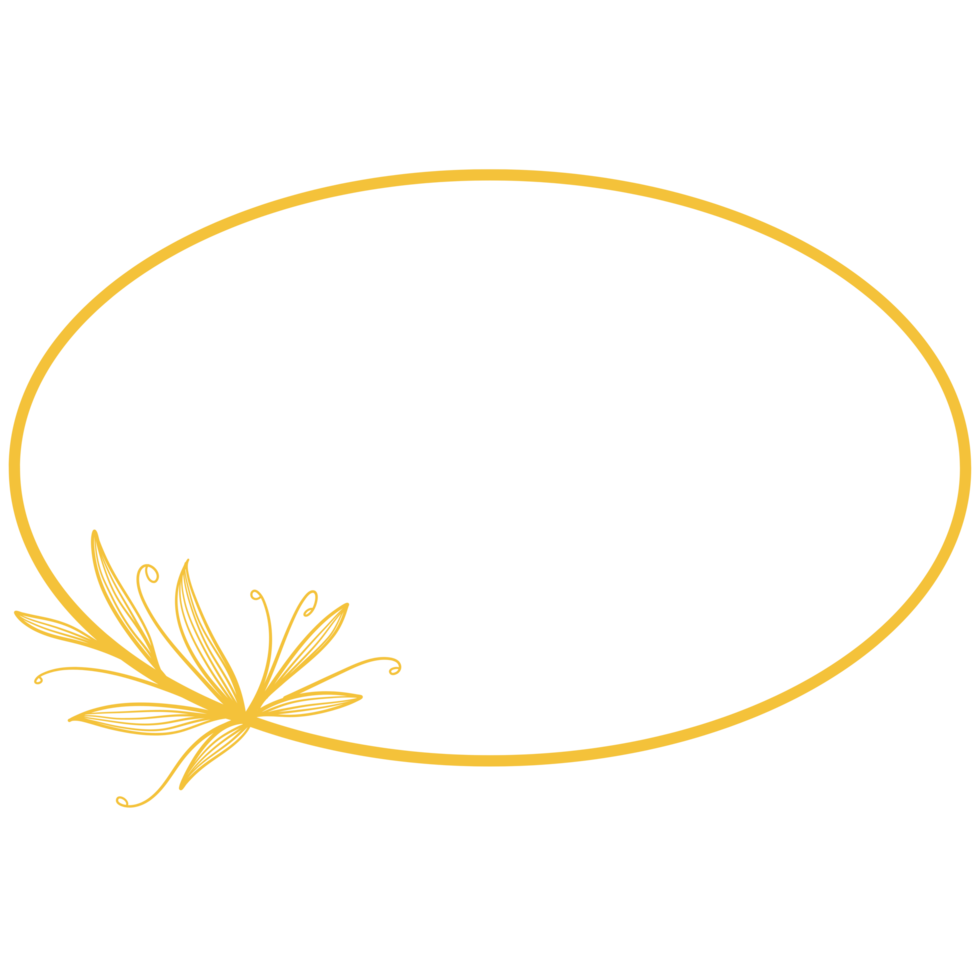 Moldura De Círculo Dourado Com Folhas 13078091 Png