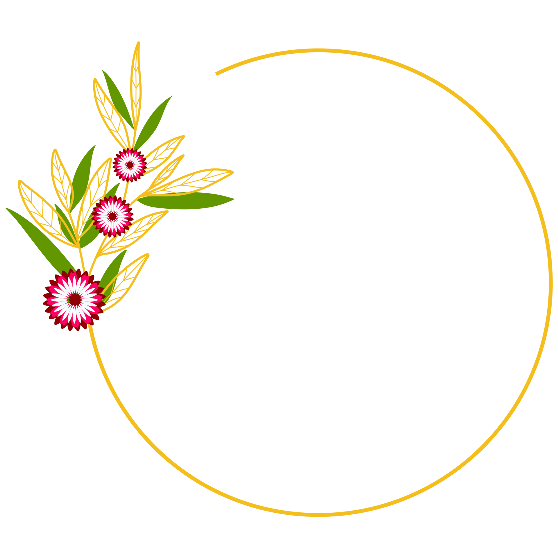 Gold Leaves Circle Frame with Pink Flower 13078099 PNG Gold Leaves Circle Frame with Pink Flower 13078099 PNG