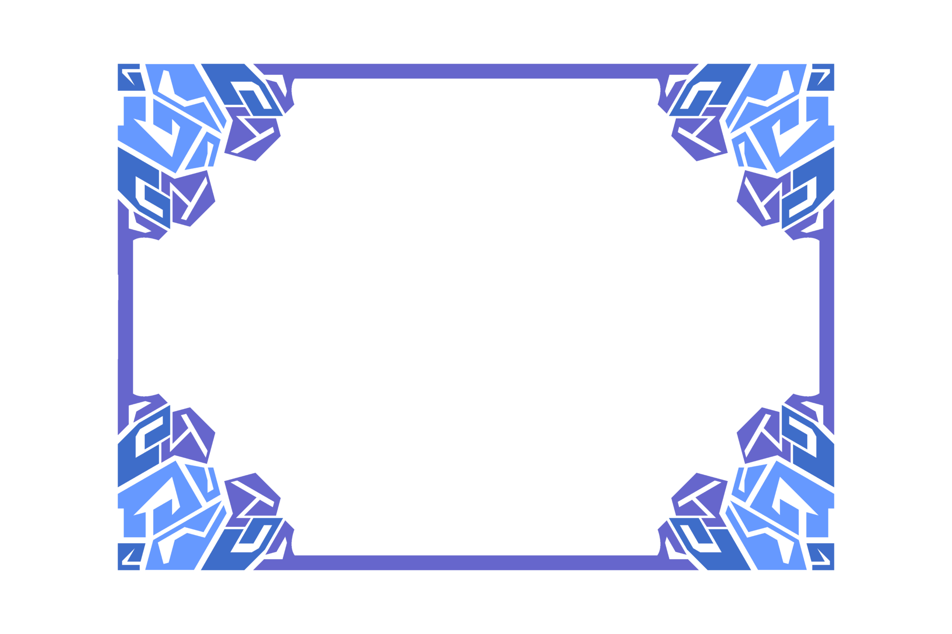 Blue Ornament Border Design 13078457 PNG