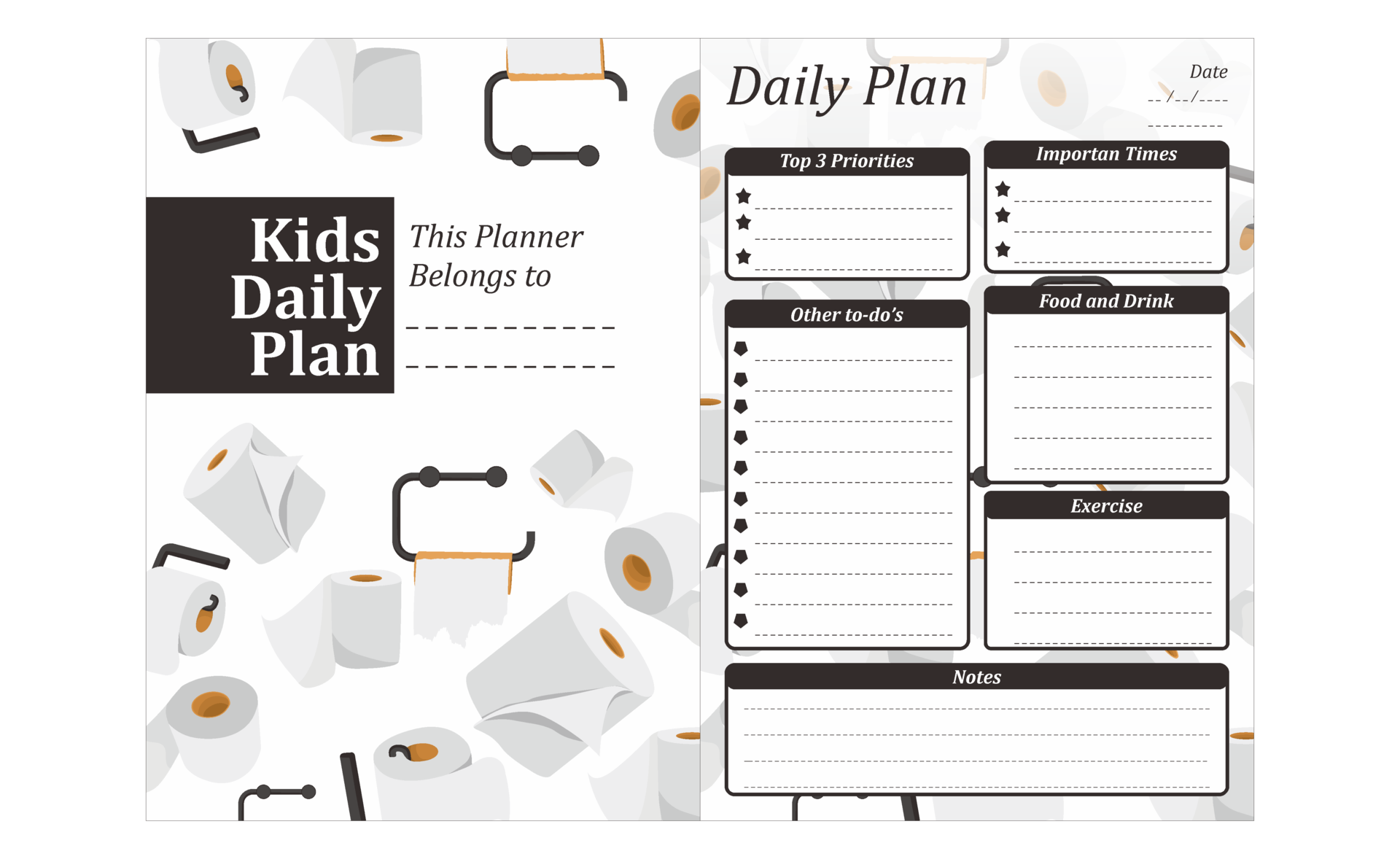 Kids Daily Plan Design With Toilet Paper Theme 13078550 PNG kids-daily-plan-design-with-toilet-paper-theme-13078550-png