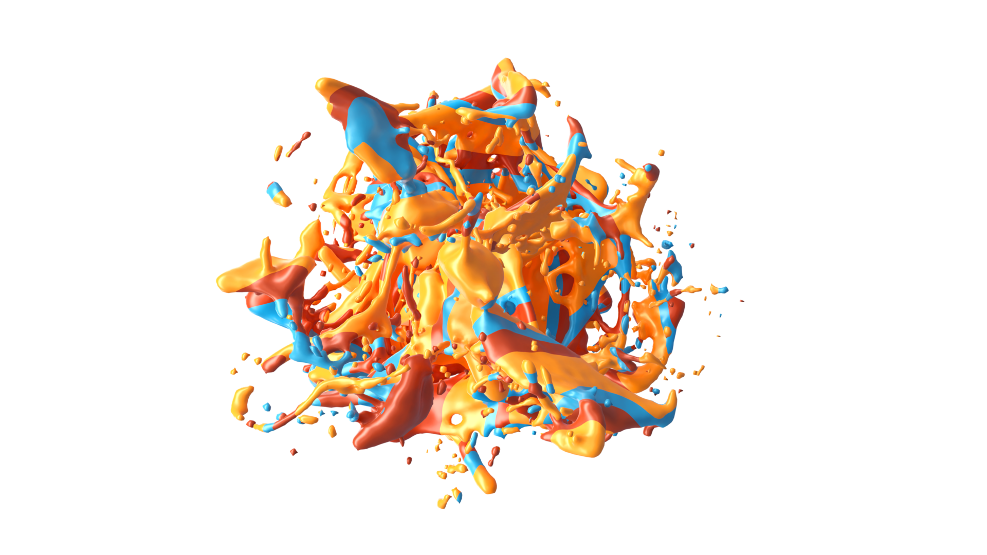 Colorful Liquid Splash with Droplets.3d Illustration design. 13079281 PNG