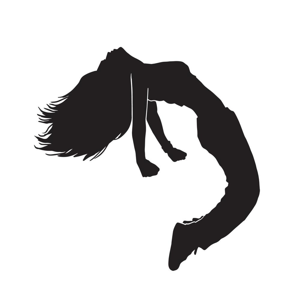 Female hip-hop dancer, woman street break dance vector silhouette on white background 13080114 ...