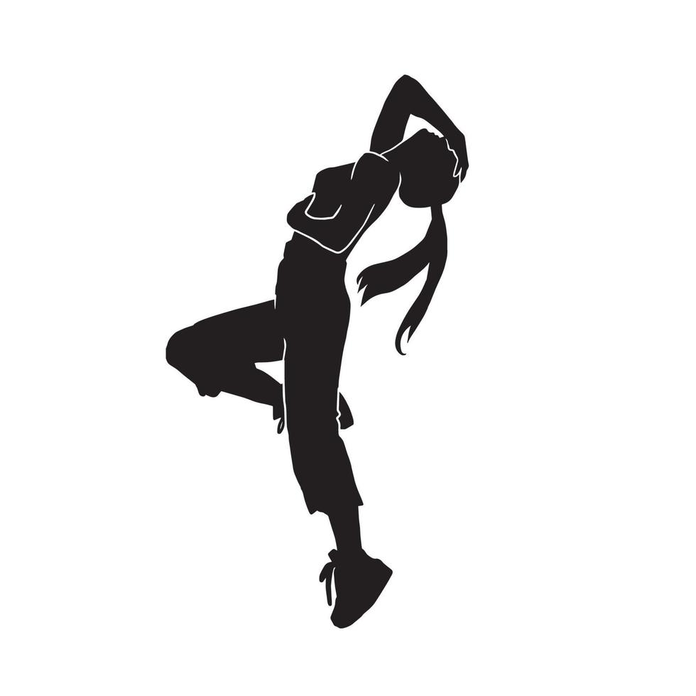 Female Breakdance Performer Street Dancing Hip Hop Dancer Vector