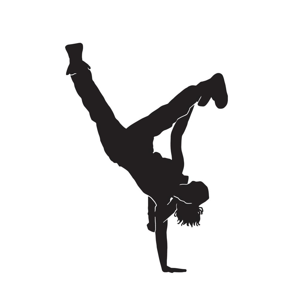 Female Breakdance Performer Street Dancing Hip Hop Dancer Vector