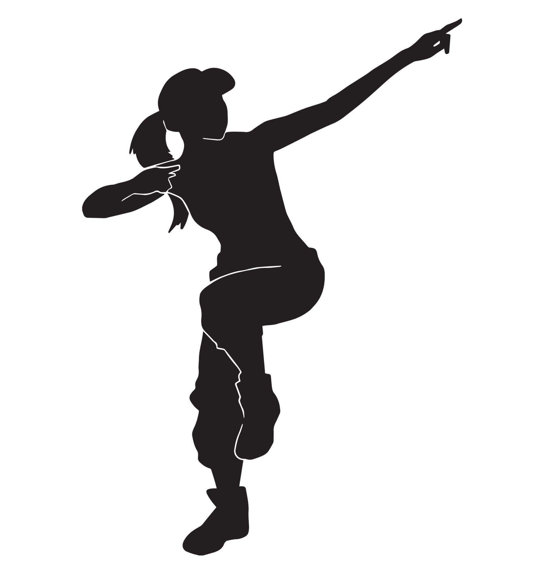 Vector silhouette of a female Hip-hop dancer on a white background. female breakdance 13080601 ...