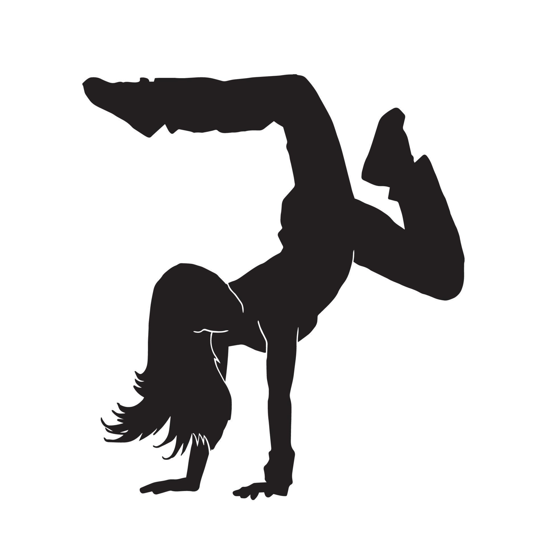 Female hip-hop dancer, woman street break dance vector silhouette on white background 13080604 ...