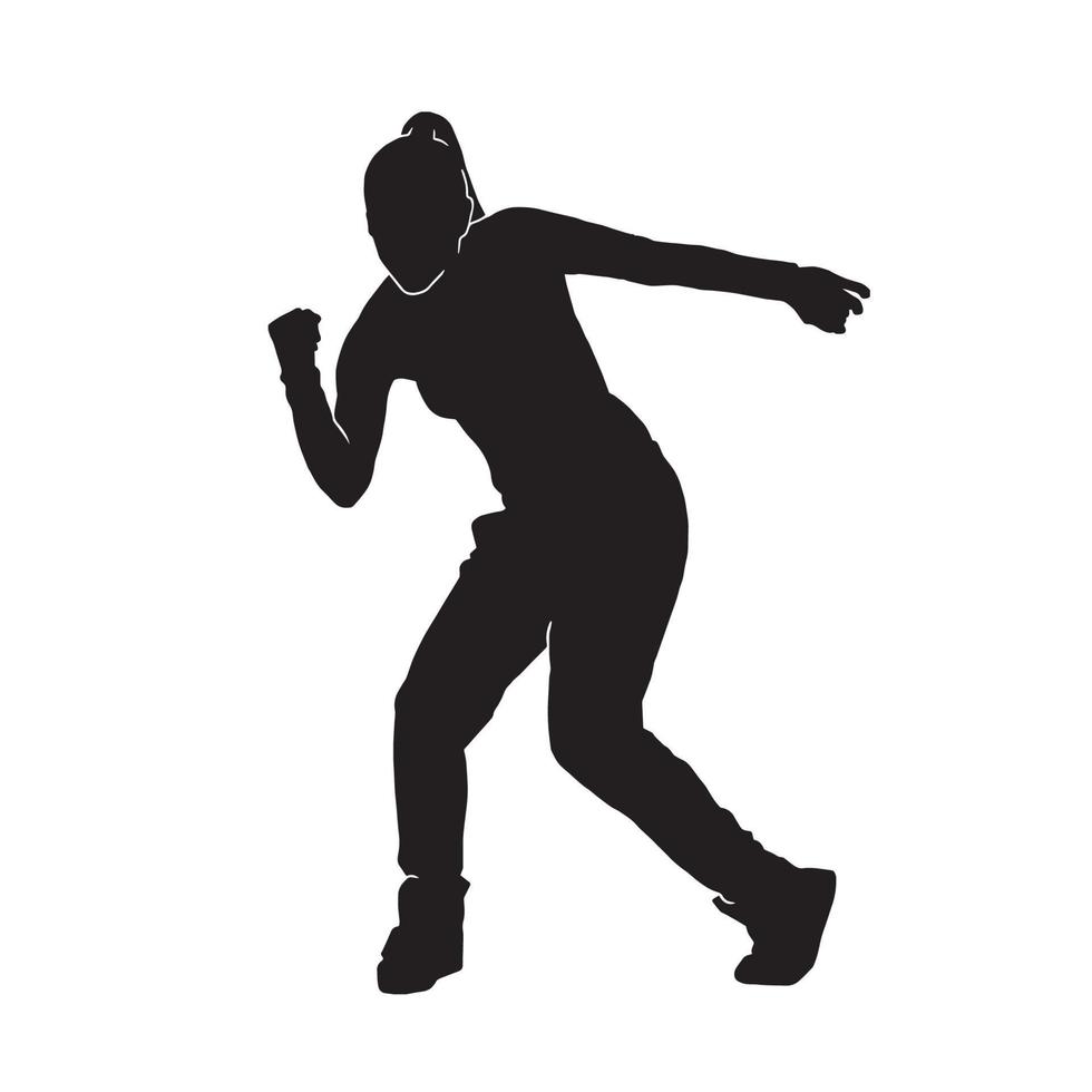 Female hip-hop dancer, woman street break dance vector silhouette on white background 13080609 ...