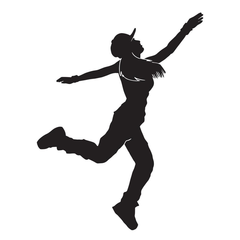 Female hip-hop dancer, woman street break dance vector silhouette on white background 13080714 ...