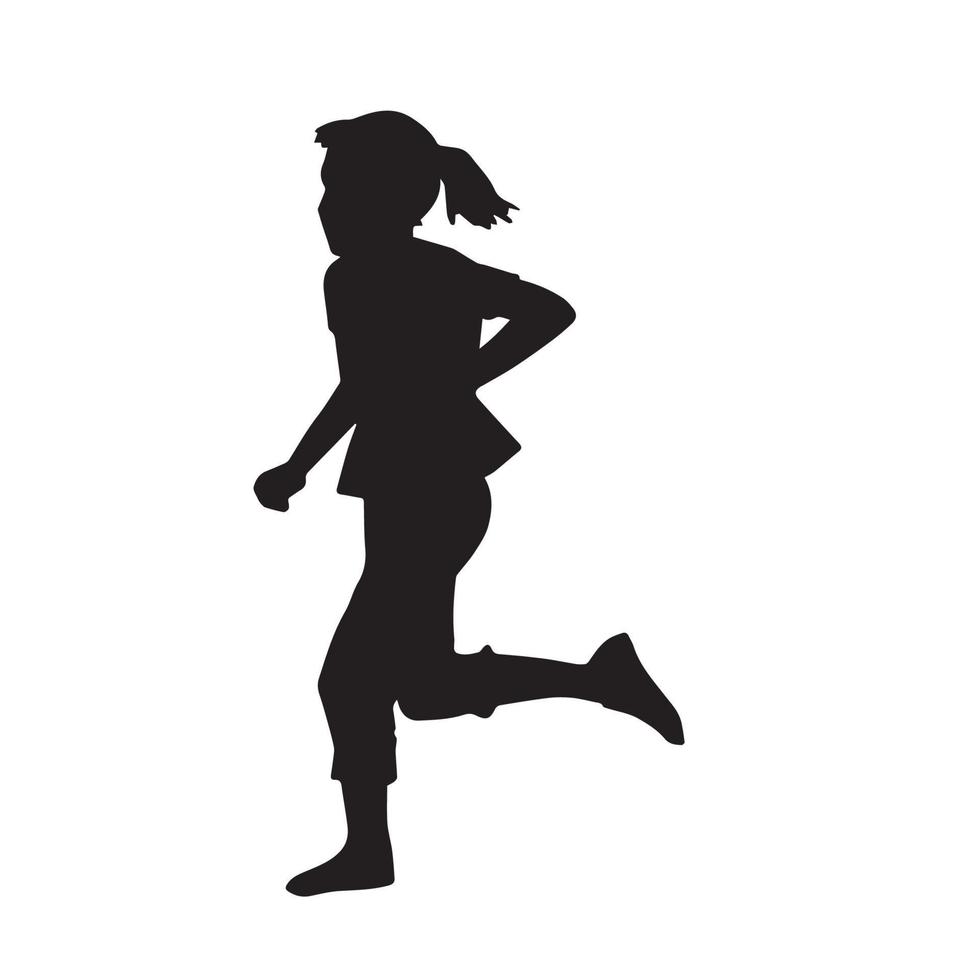 Little Girl Running Silhouette