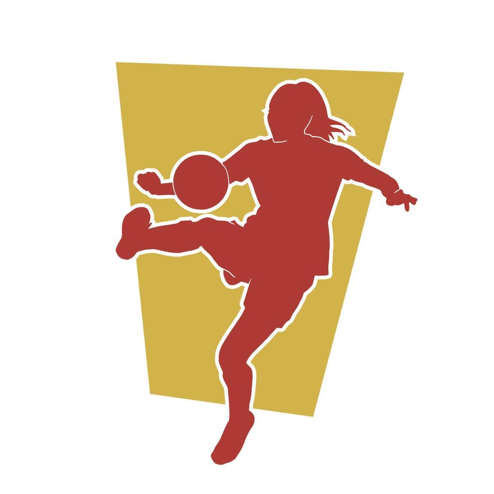 Female Football Player Vector Silhouette 13080842 Vector Art At Vecteezy