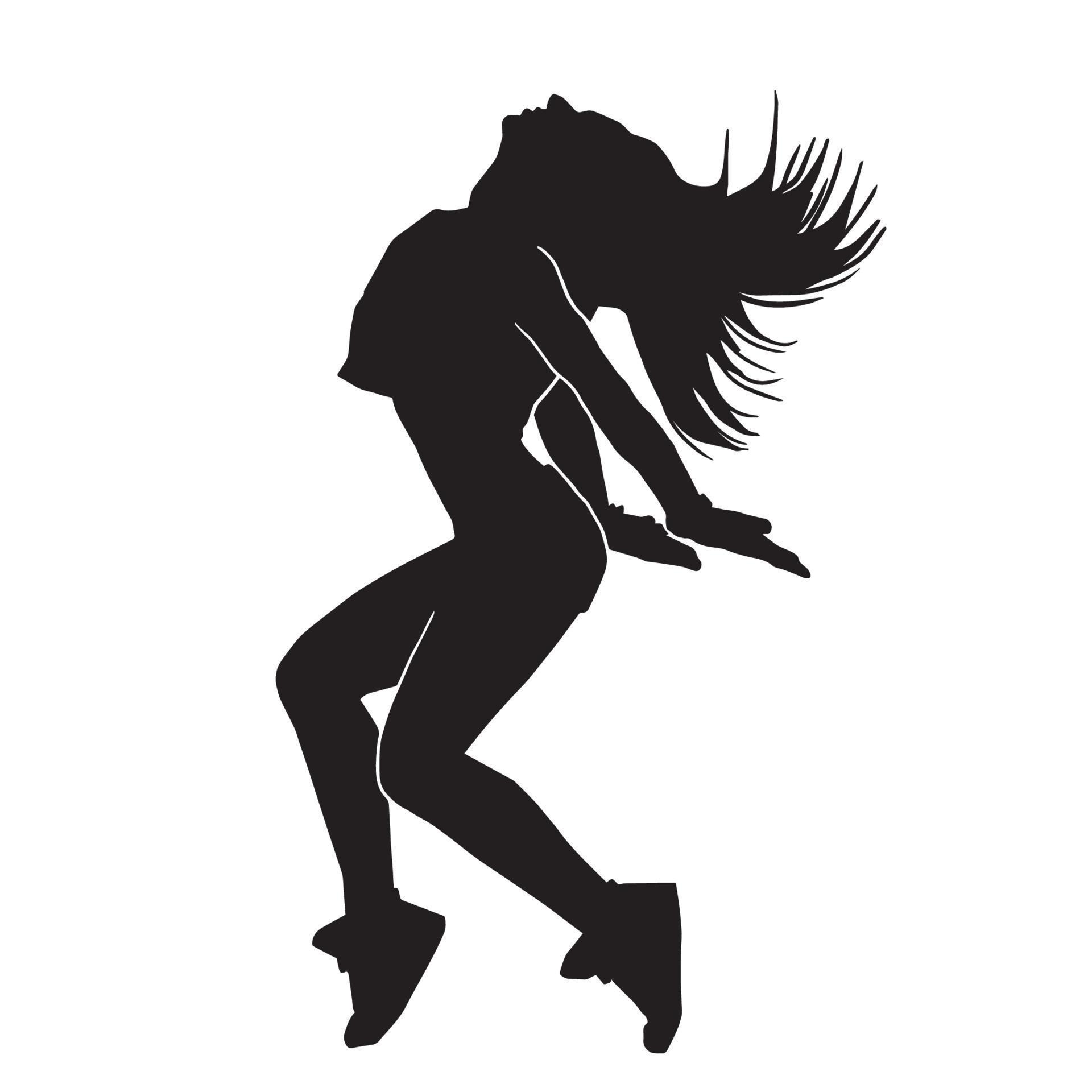 Female hip-hop dancer, woman street break dance vector silhouette on white background 13081128 ...
