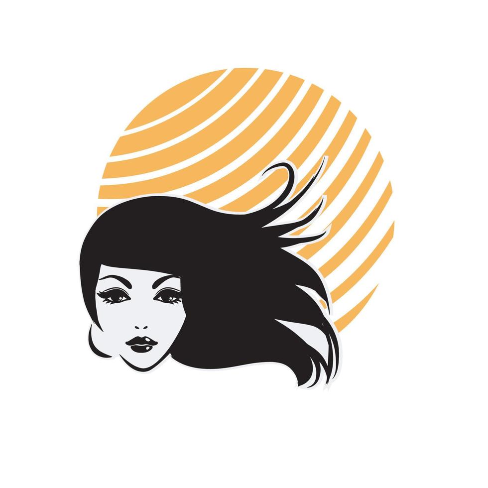Stylized Beautiful Woman S Face With Long Hair Silhouette Women S Hair