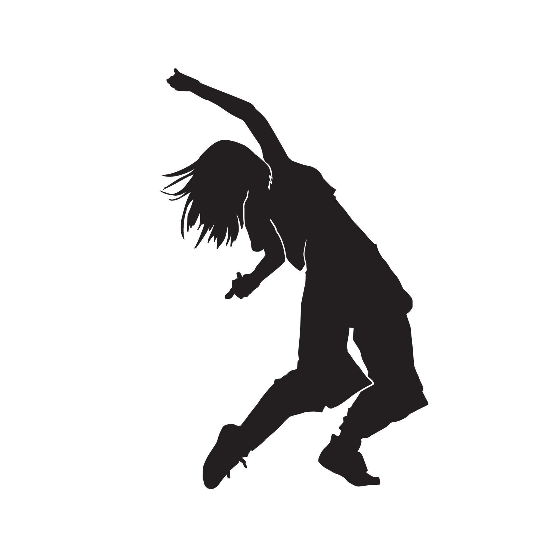 Female breakdance performer, street dancing, hip-hop dancer vector silhouette 13081244 Vector ...